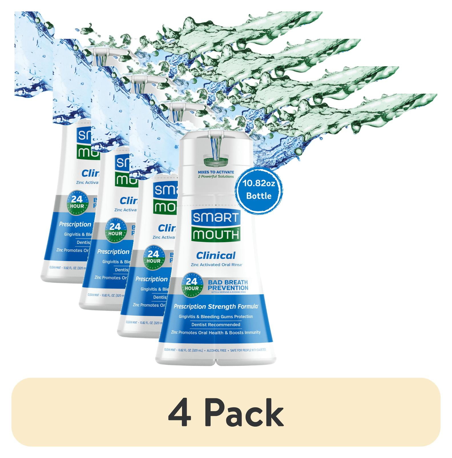 (4 pack) SmartMouth Activated Dual-Solution Oral Breath Rinse Mouthwash ...