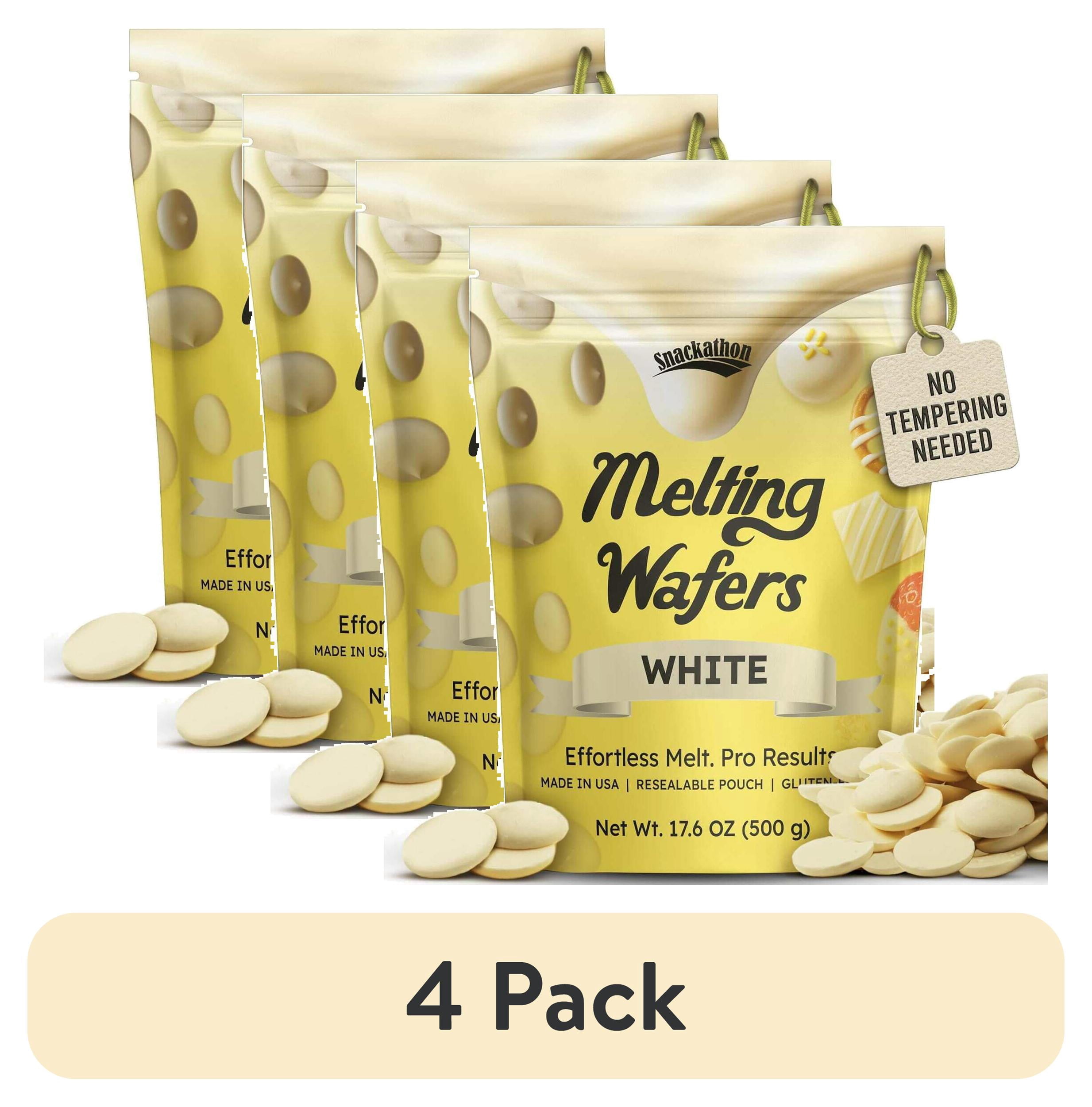 (4 pack) Snackathon Melting Wafers, White Compound Chocolate Coating 17 ...