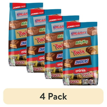 Snickers, Twix & Milky Way Minis Chocolate Bars Variety Pack - 150 Ct ...