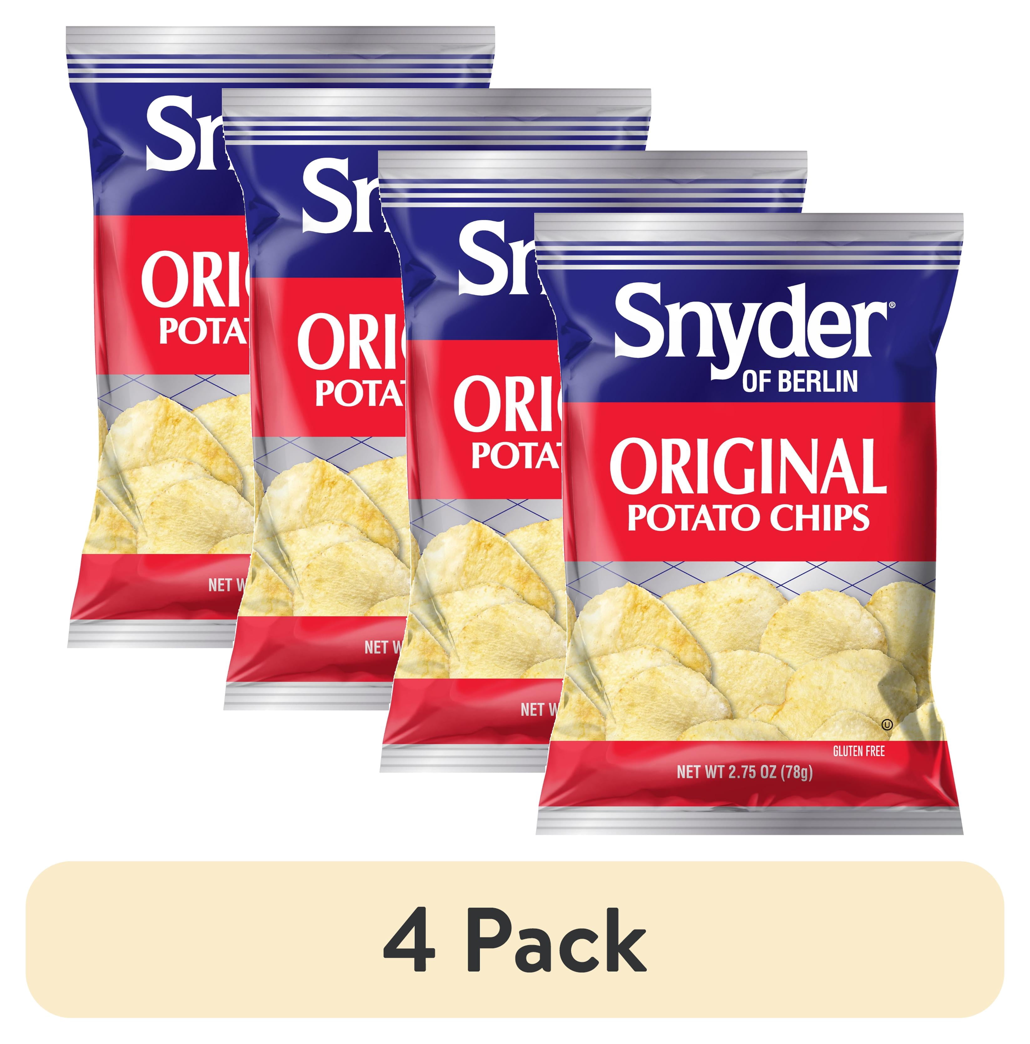 (4 pack) Snyder of Berlin Original Potato Chips, Gluten-Free, 2.75 oz ...