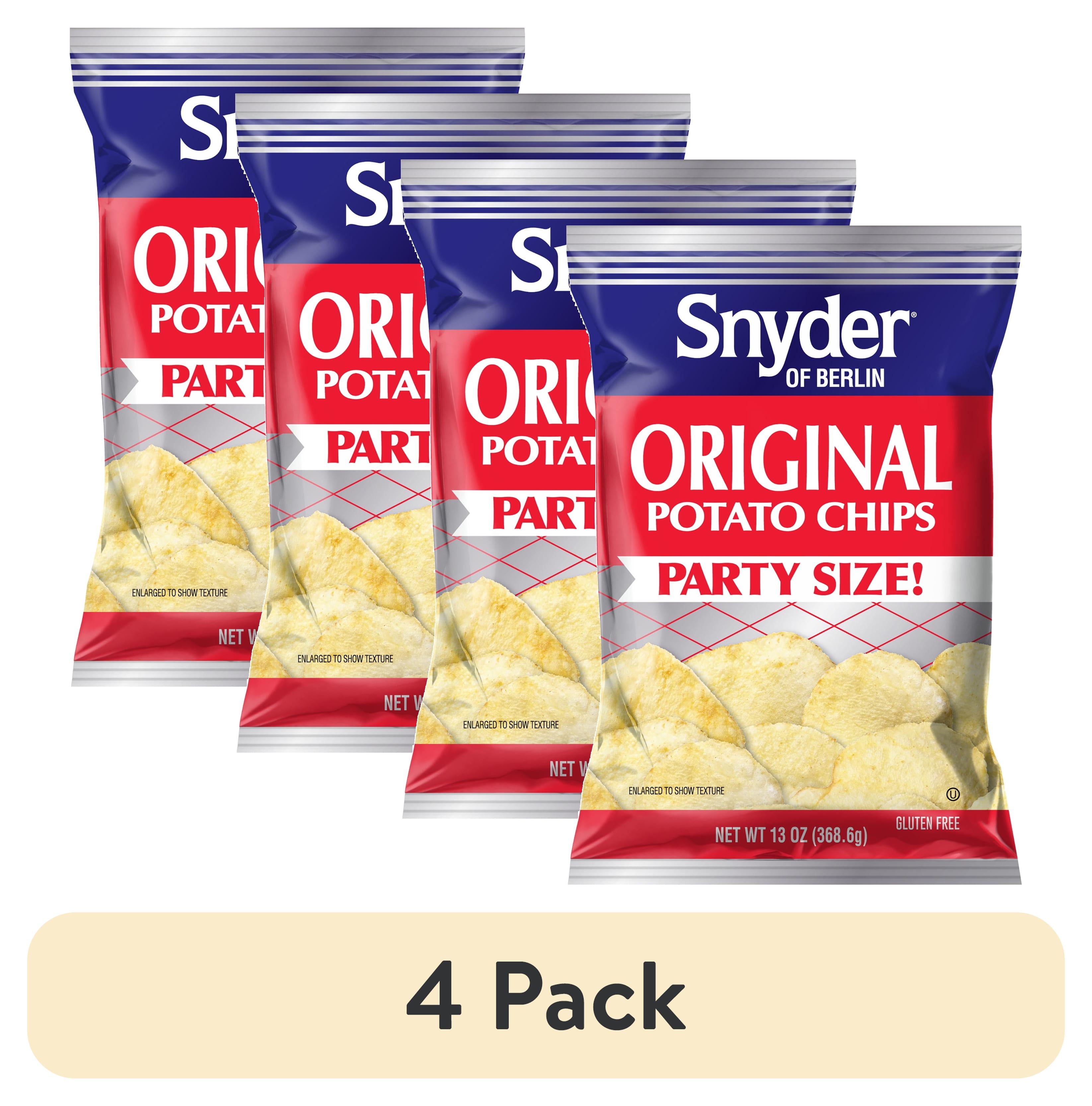 (4 pack) Snyder of Berlin Original Potato Chips, Gluten-Free, Party ...