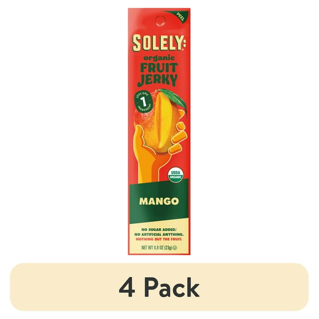 (4 pack) Solely Organic Mango Fruit Jerky - Organic Fruit Snack, Fruit ...