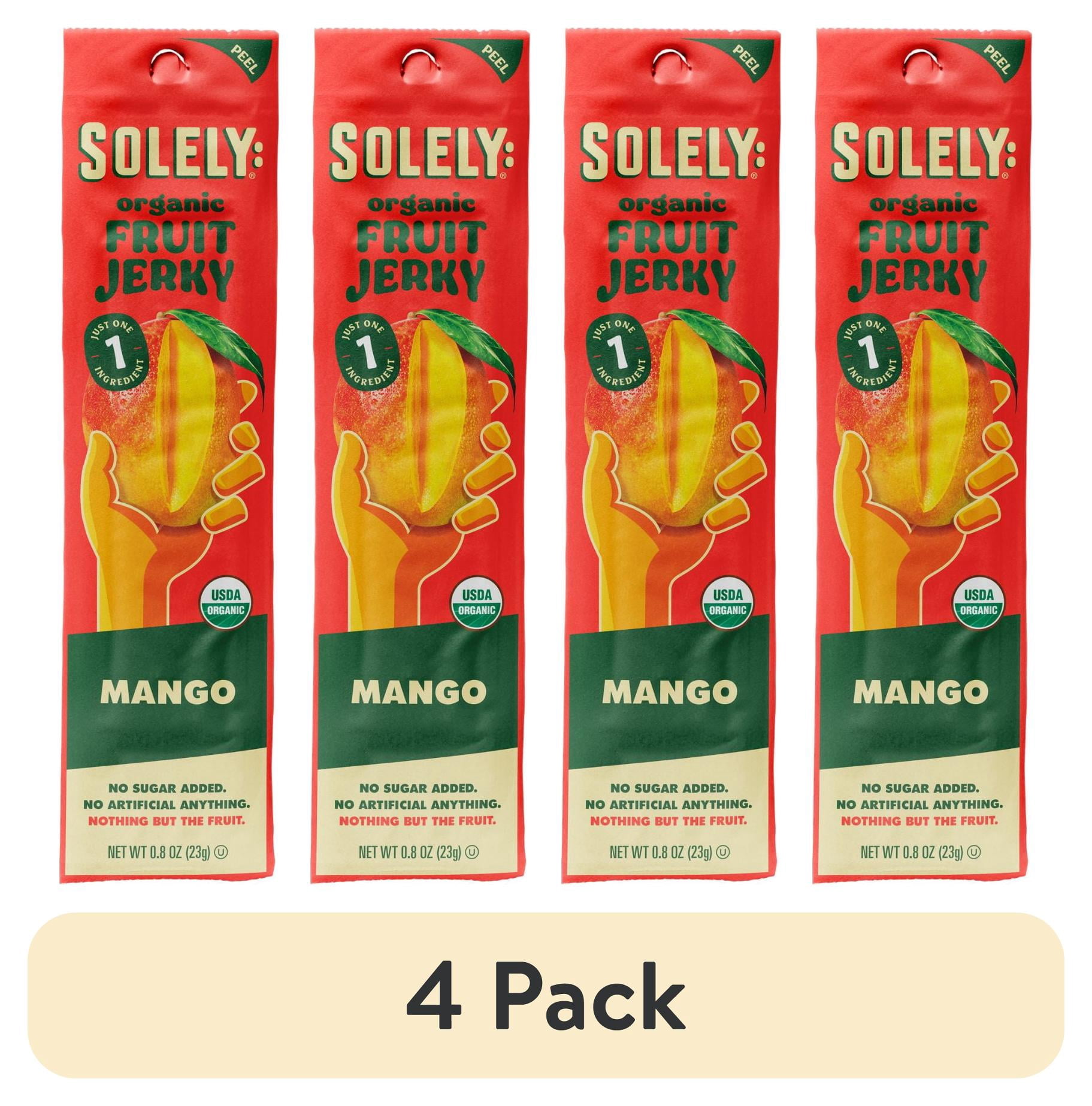 (4 pack) Solely Organic Mango Fruit Snack Jerky, Made with Real Fruit ...