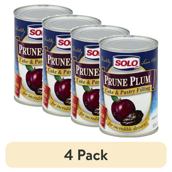 (4 pack) Solo Prune Plum Cake & Pastry Filling, 12 oz - Walmart.com