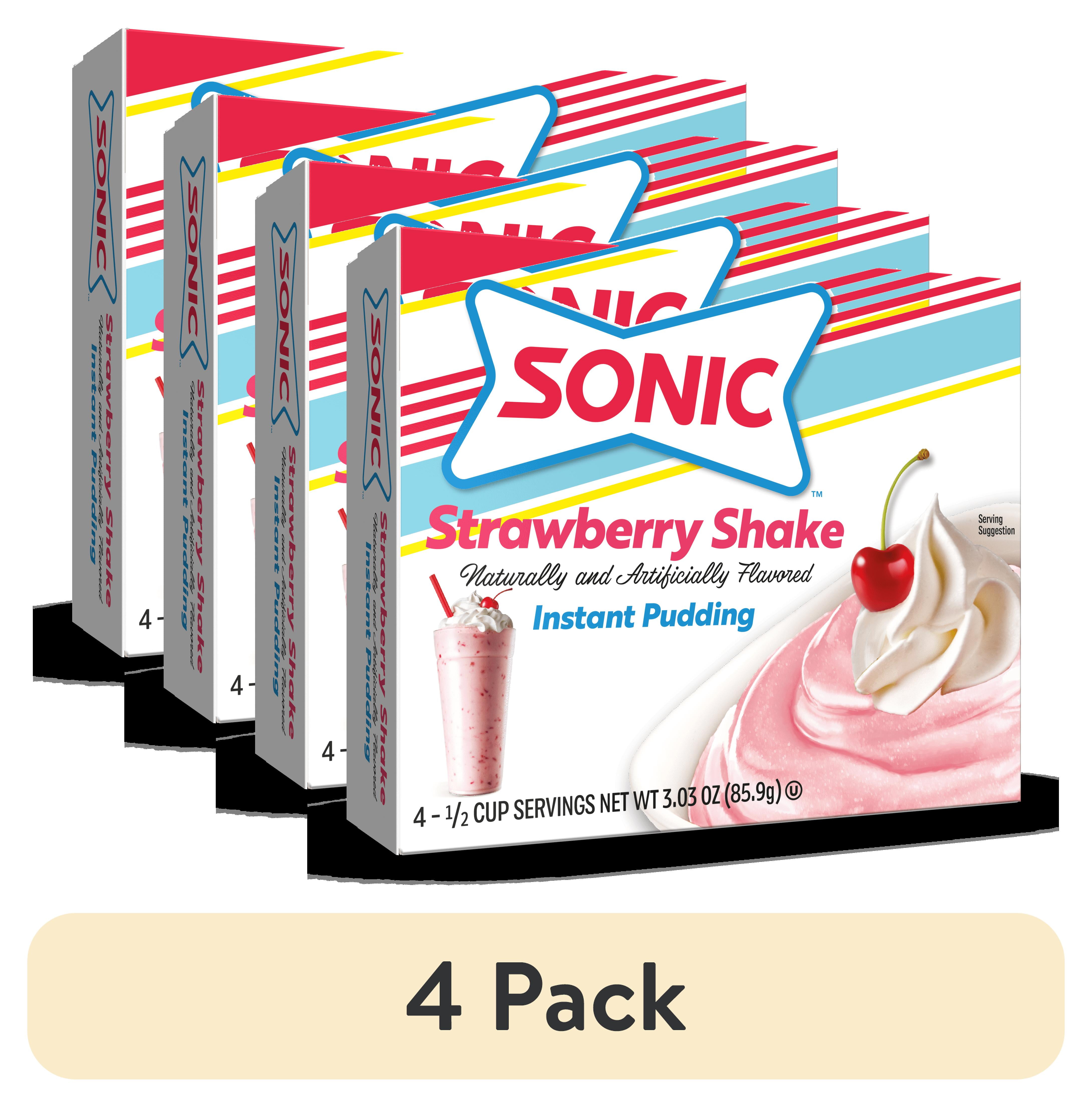 (4 pack) Sonic Strawberry Shake Instant Pudding Mix, 4 Servings, 3.03 ...