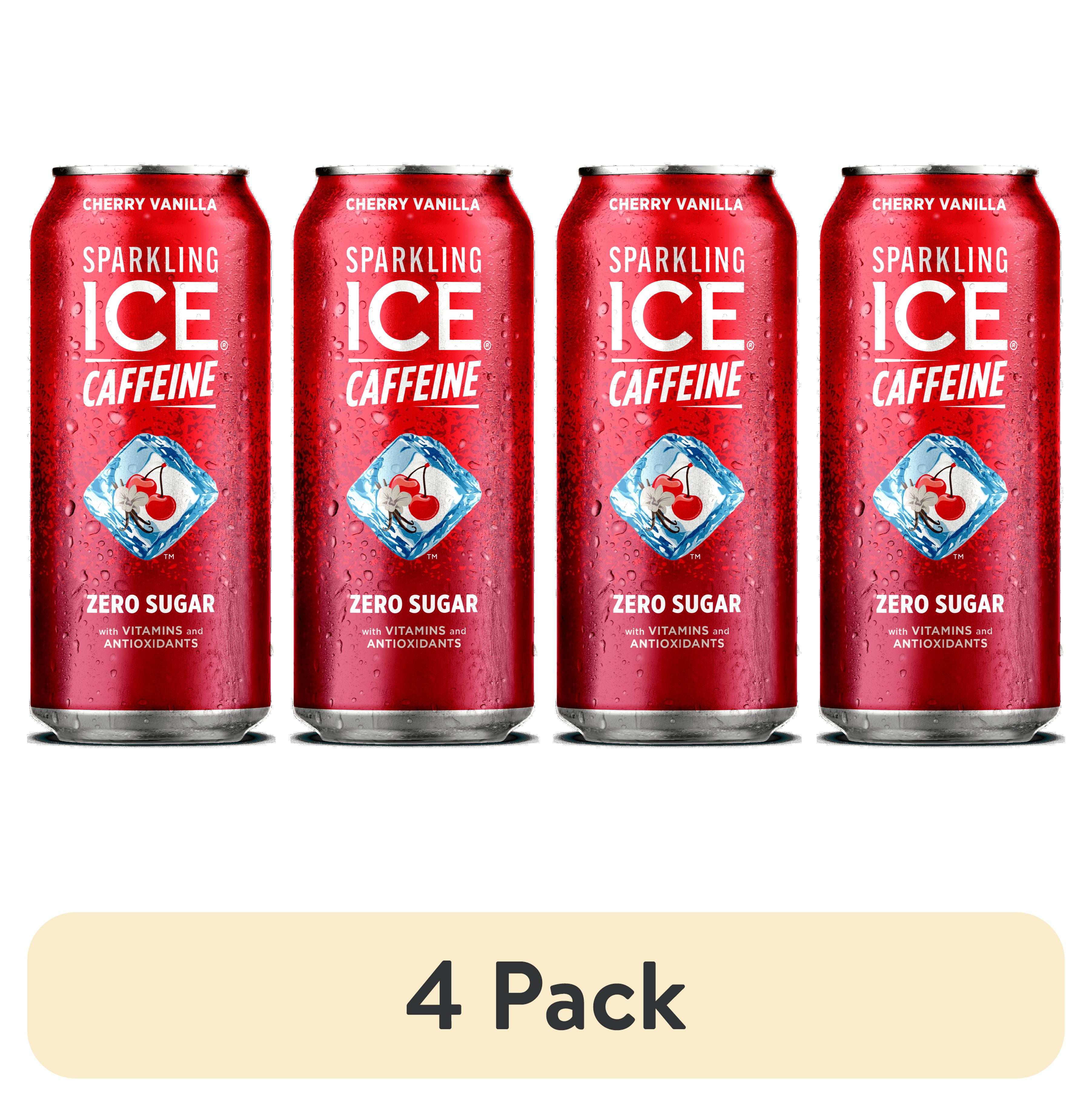 (4 pack) Sparkling Ice +Caffeine Zero Sugar Flavored Sparkling Water ...