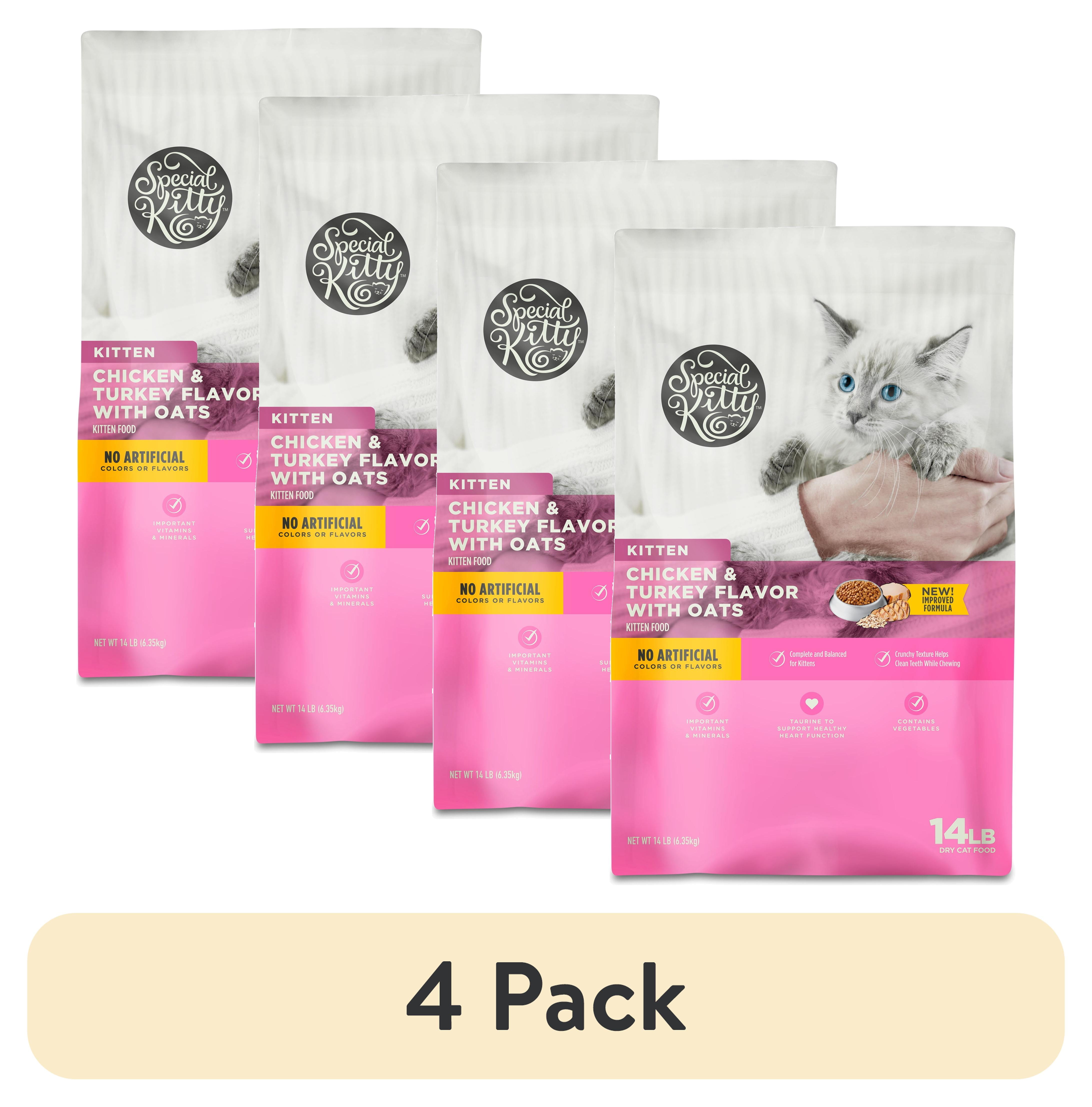 (4 pack) Special Kitty Chicken & Turkey Flavor with Oatmeal Kibble Dry ...
