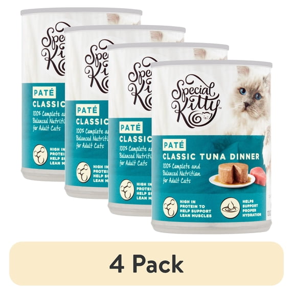 (4 pack) Special Kitty Classic Tuna Dinner Pate Wet Cat Food, 13 oz Can ...