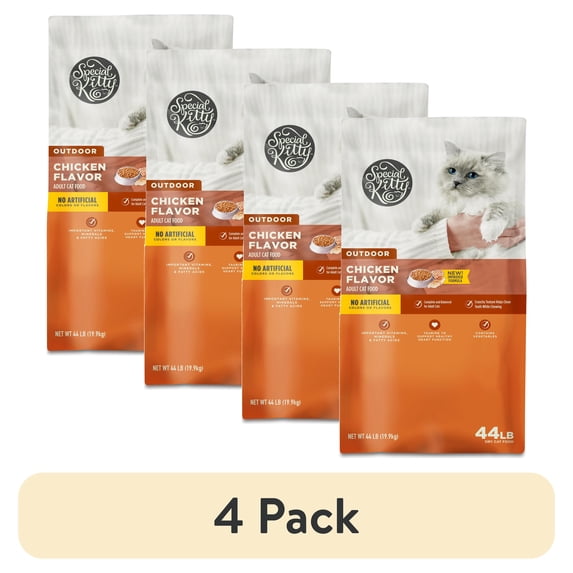 (4 pack) Special Kitty Outdoor Formula Dry Cat Food, 44 lb Bag ...