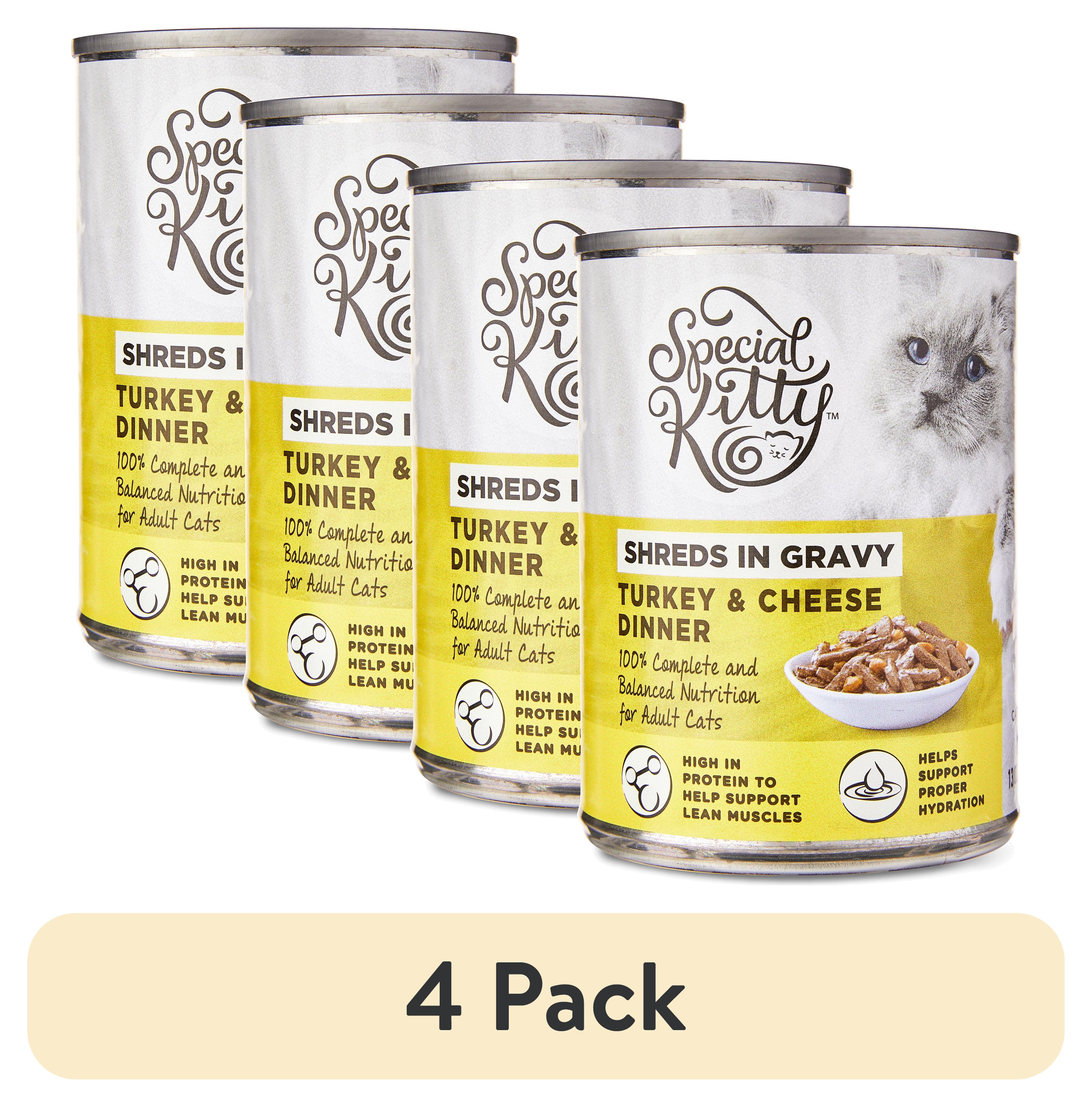 (4 pack) Special Kitty Turkey & Cheese Dinner Shreds in Gravy Wet Cat ...