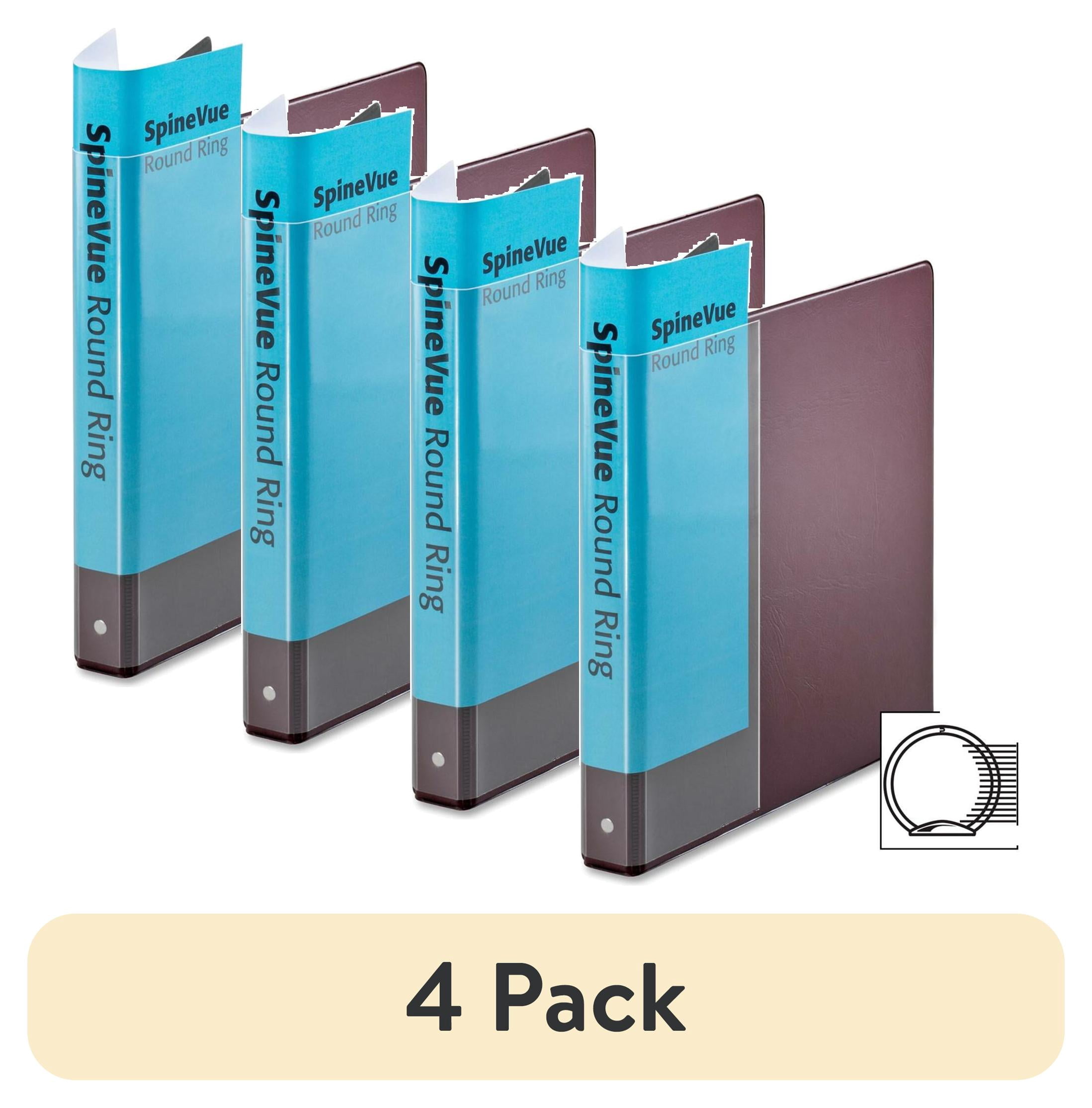 (4 pack) Spine Vue Locking Round Ring Binders - Walmart.com