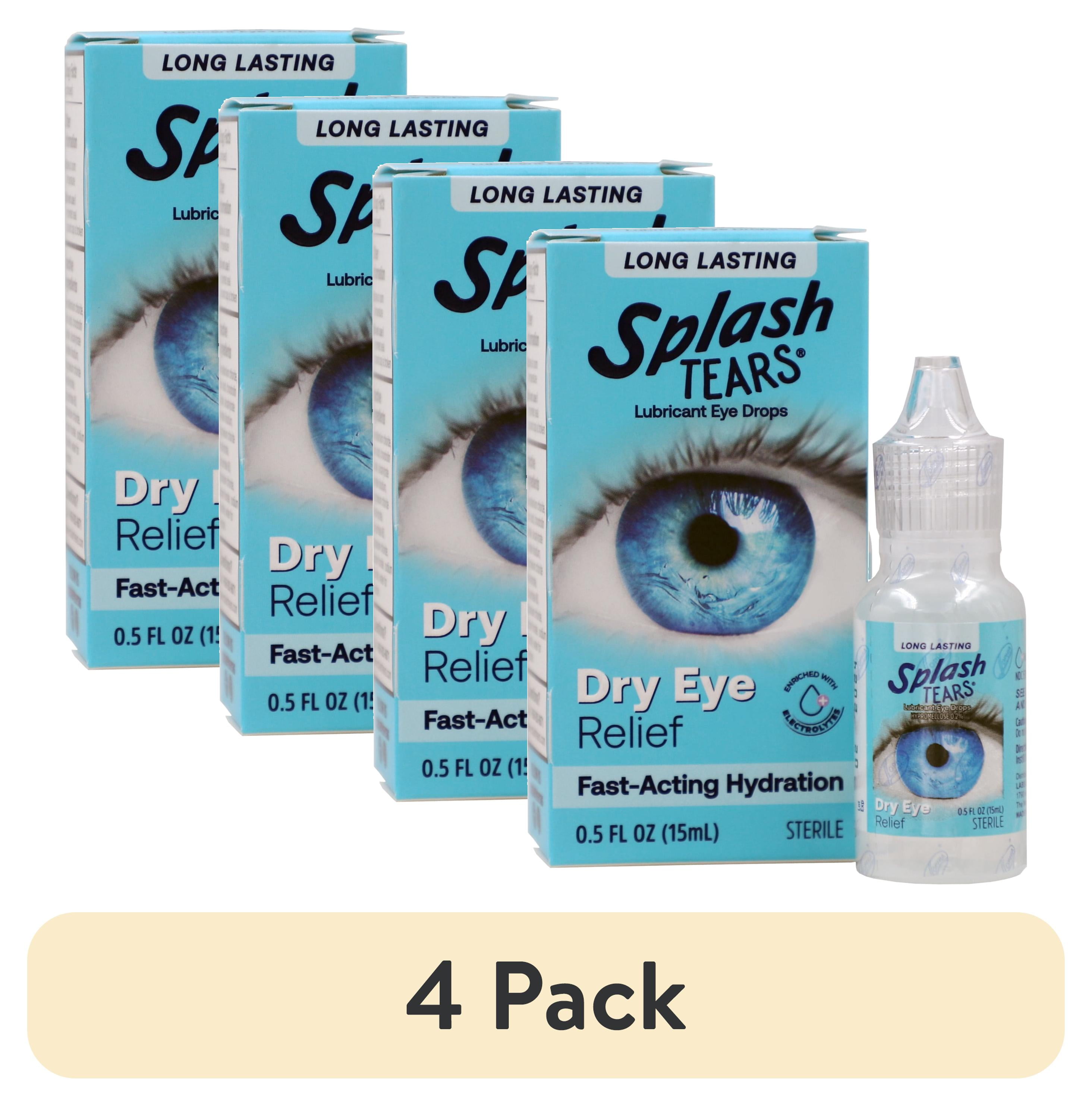 (4 pack) Splash Tears Fast Acting Artificial Tears Moisturizing Eye ...