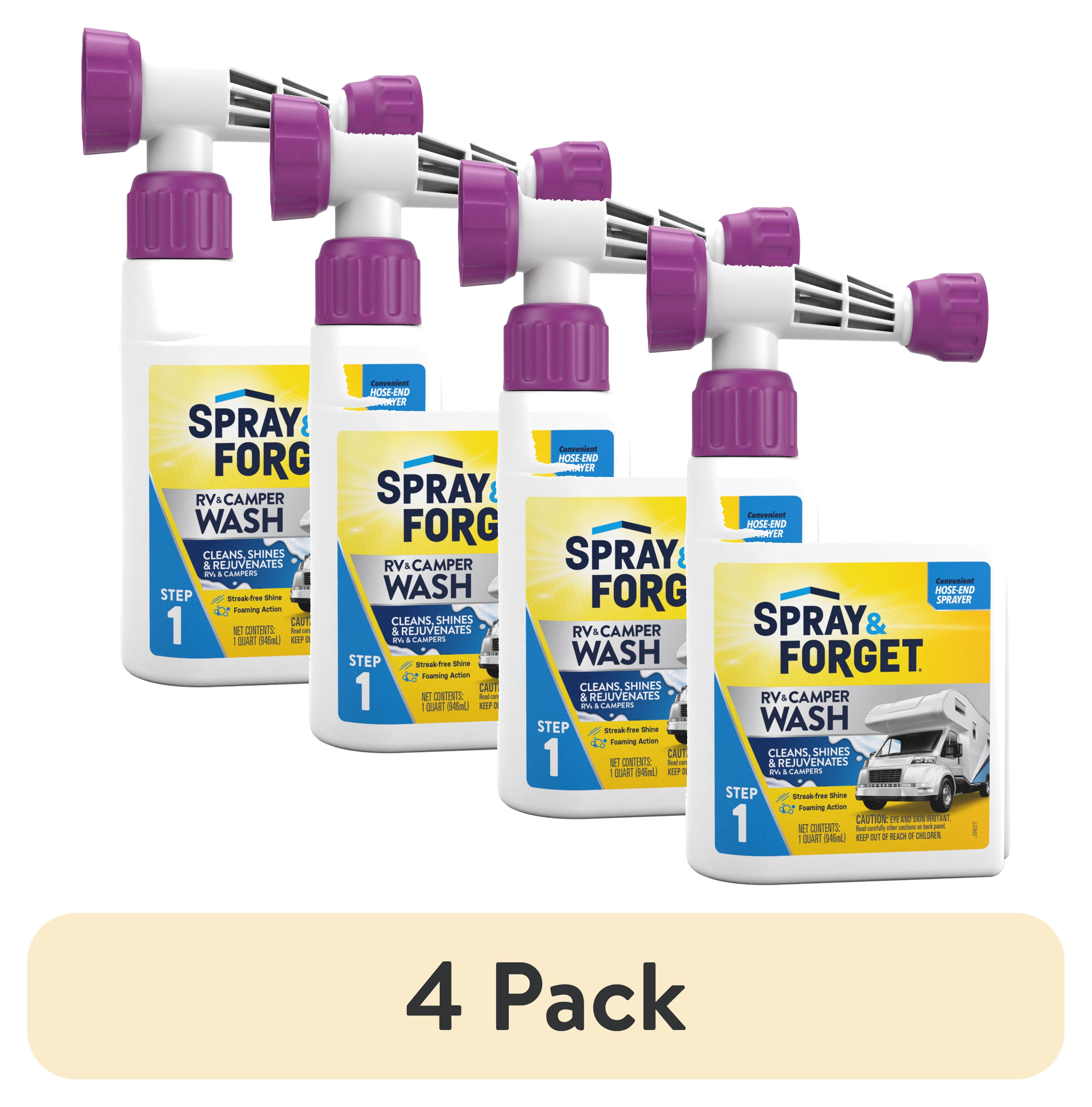 (4 pack) Spray & Forget RV & Camper Cleaner with Hose End Adapter - 1 ...