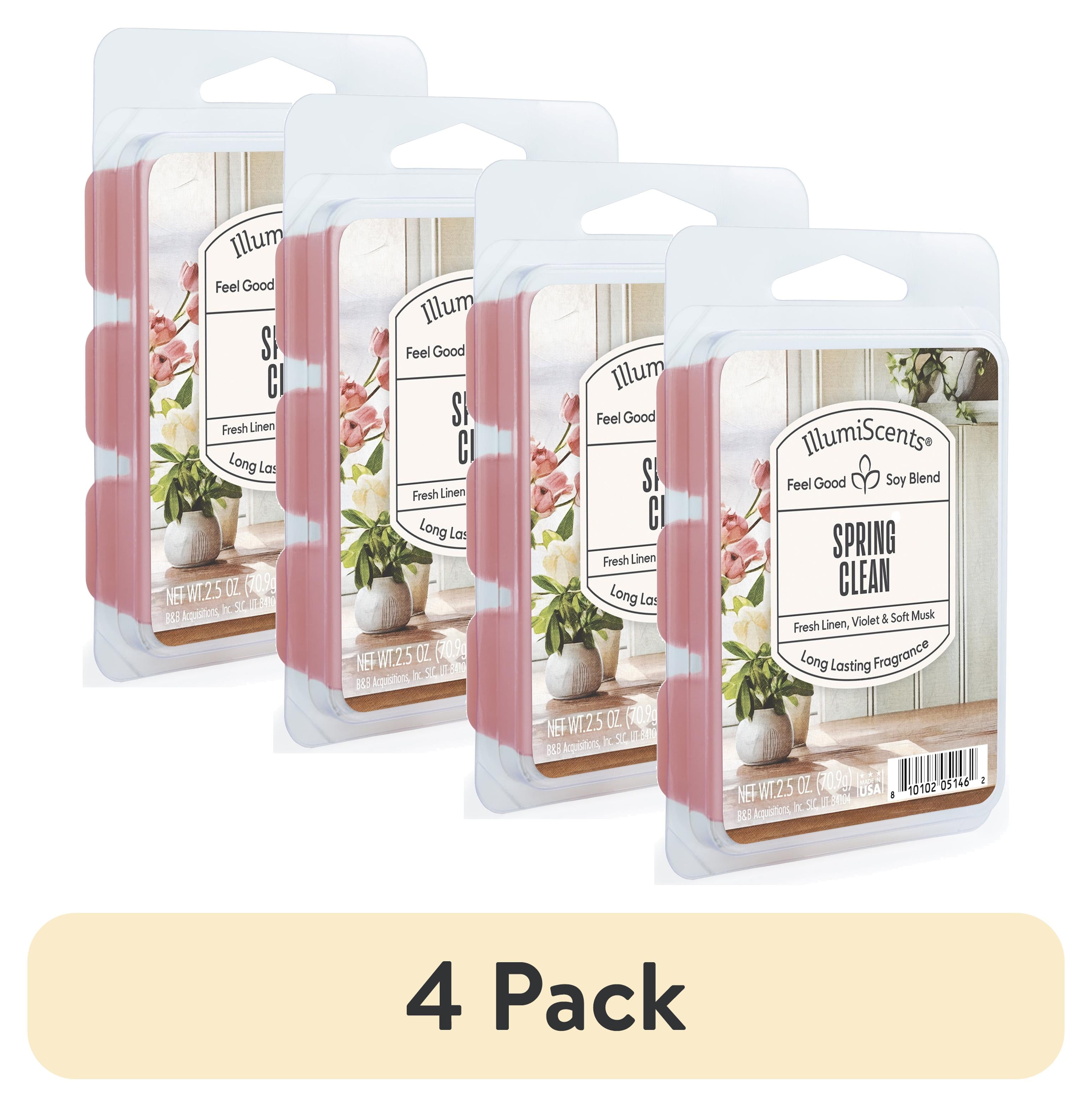IllumiScents Spring Clean Wax Melt 4 Pack Highly Fragrant Soy Blend 2.5 ...