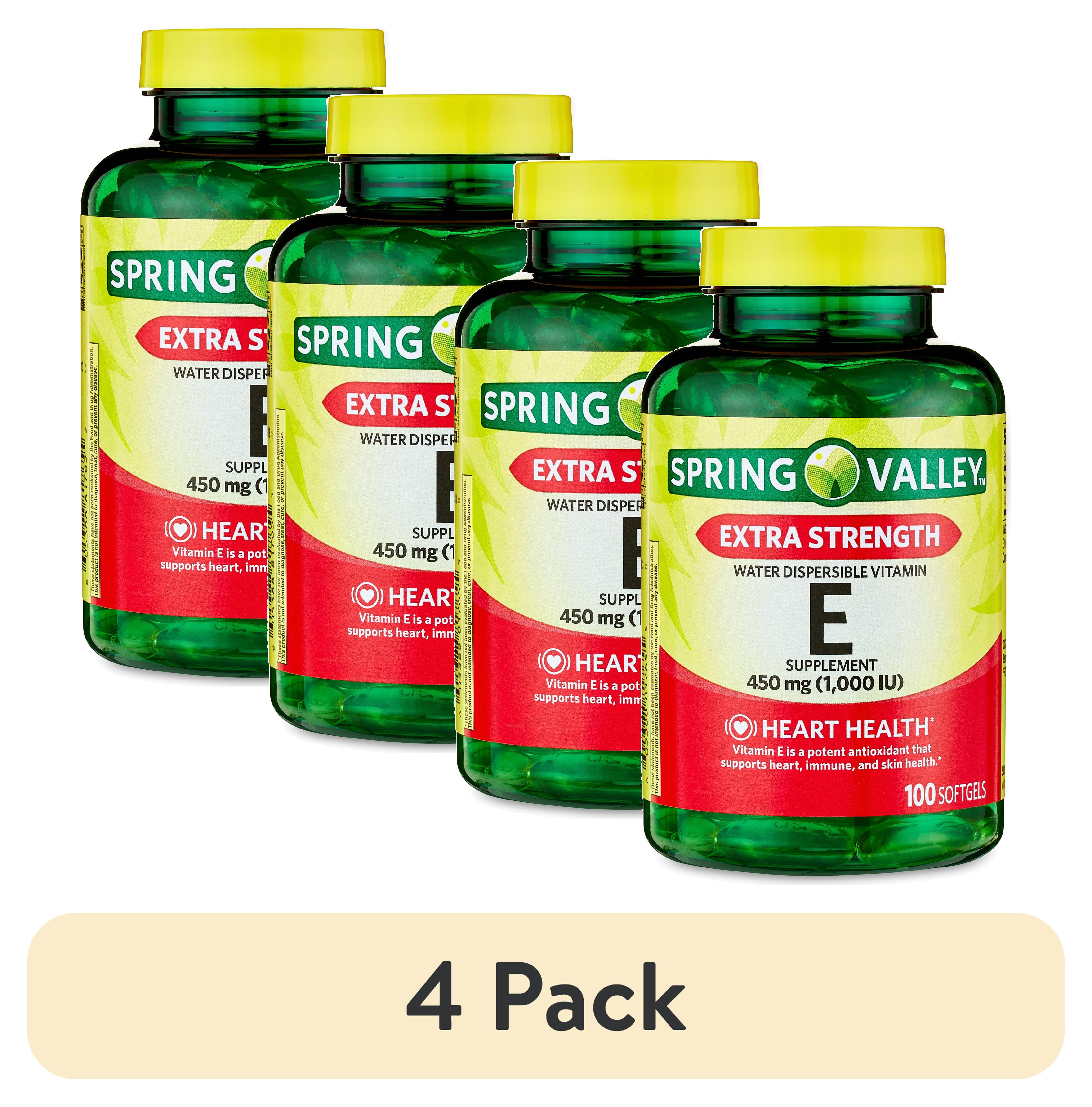 (4 pack) Spring Valley Extra Strength Water Dispersible Vitamin E ...