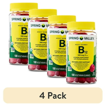 Spring Valley Vitamin B12 Adult Gummies, 500 mcg, 100 Ct - Walmart.com