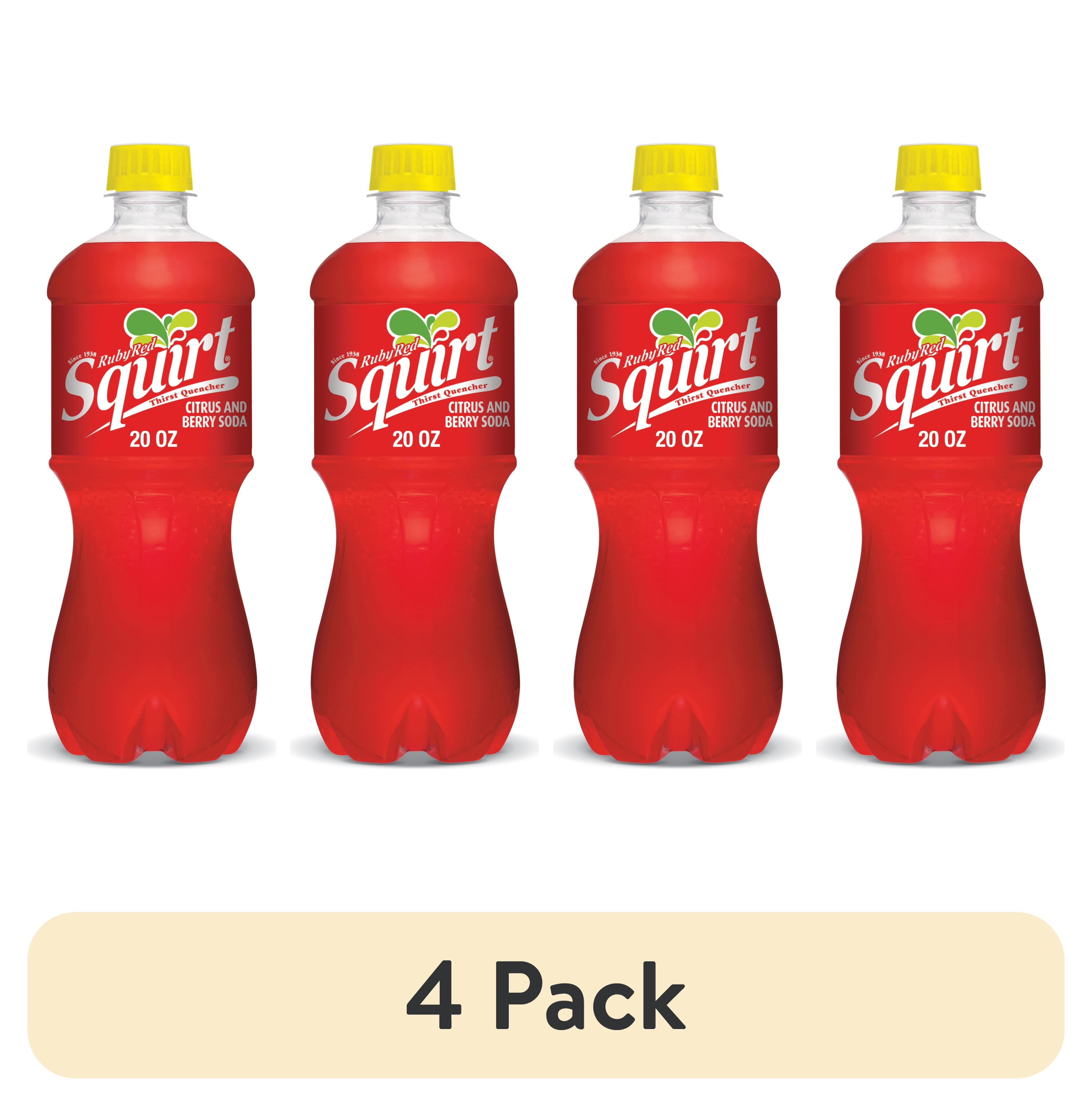 (4 pack) Squirt Ruby Red Grapefruit Soda Pop, 20 fl oz, Bottle - Walmart.com