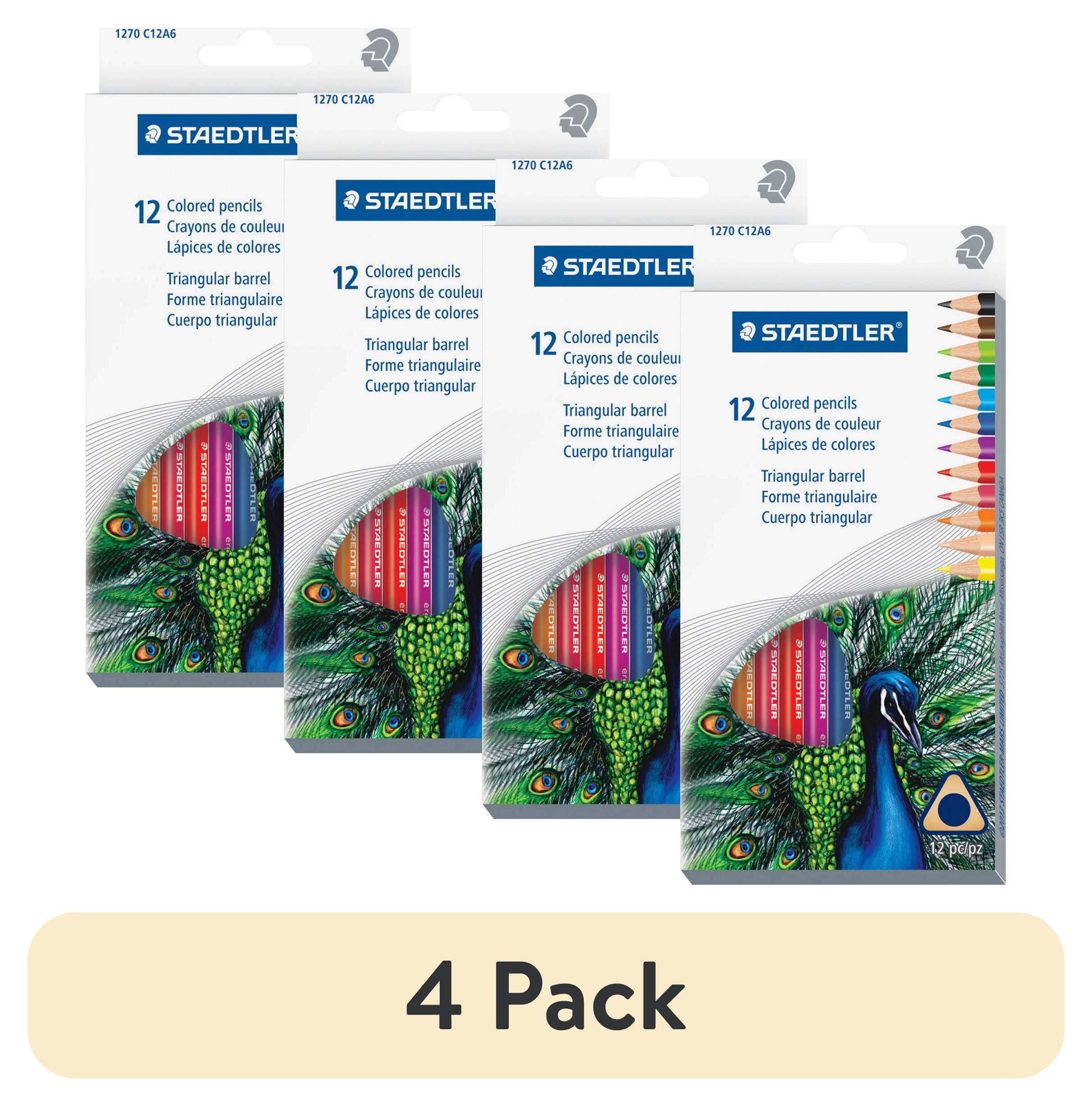 (4 pack) Staedtler Triangular Colored Pencil Set, 12 Assorted Colors ...