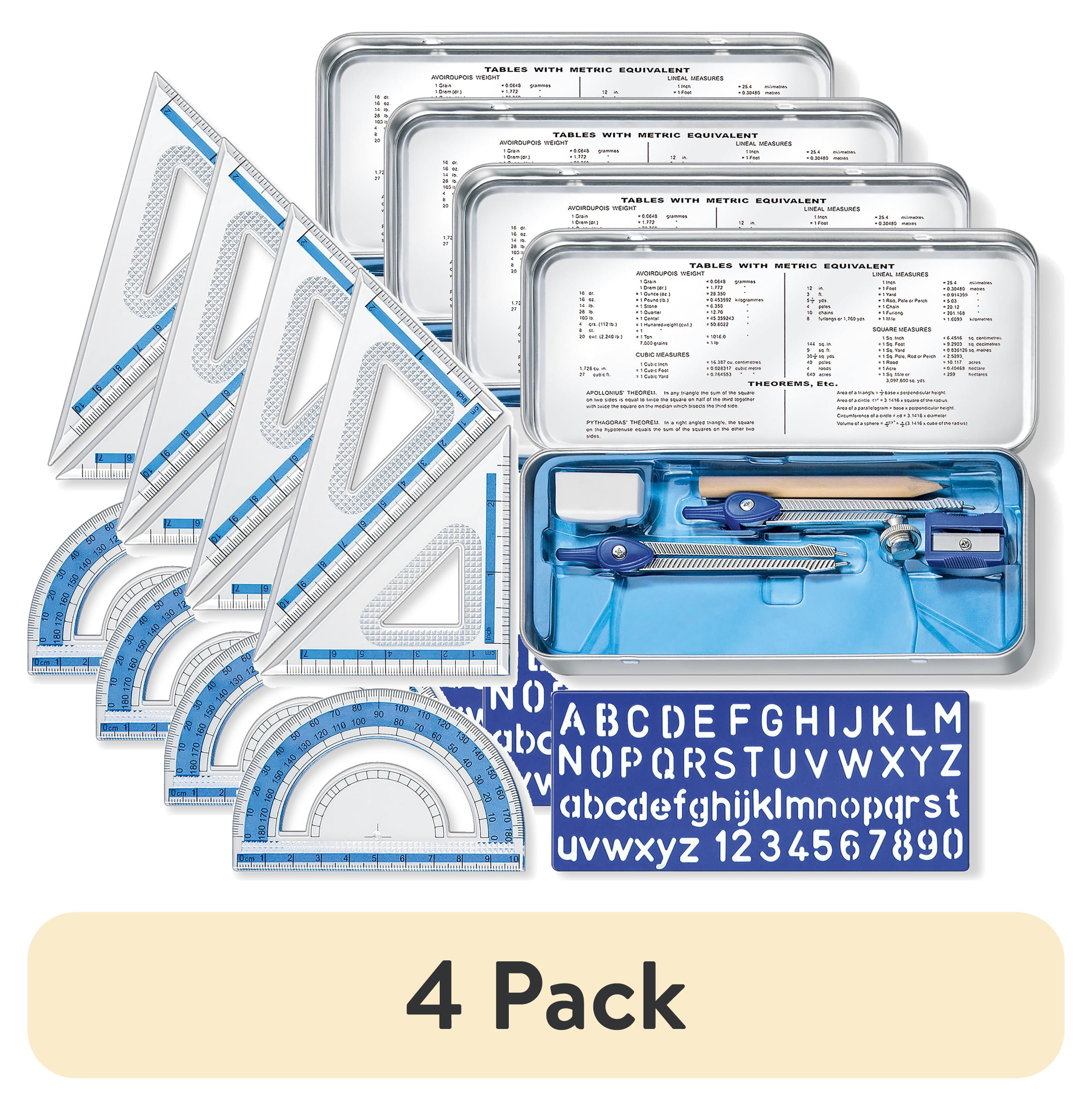 (4 pack) Staedtler Xcellence Math Set for Drawing, Measuring Tools, 10 ...