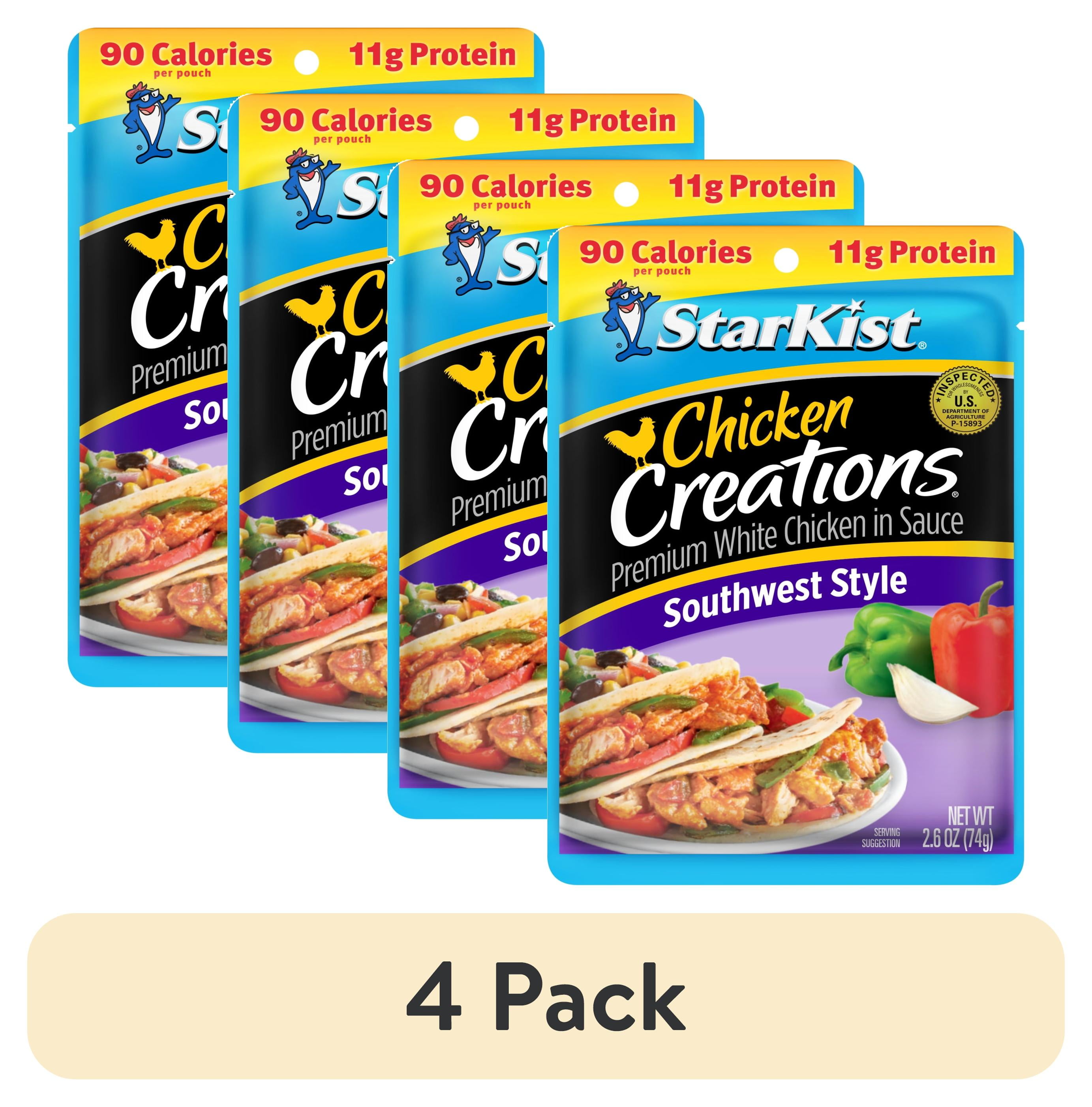 (4 pack) StarKist Chicken Creations, Southwest Style, 2.6 oz Pouch ...