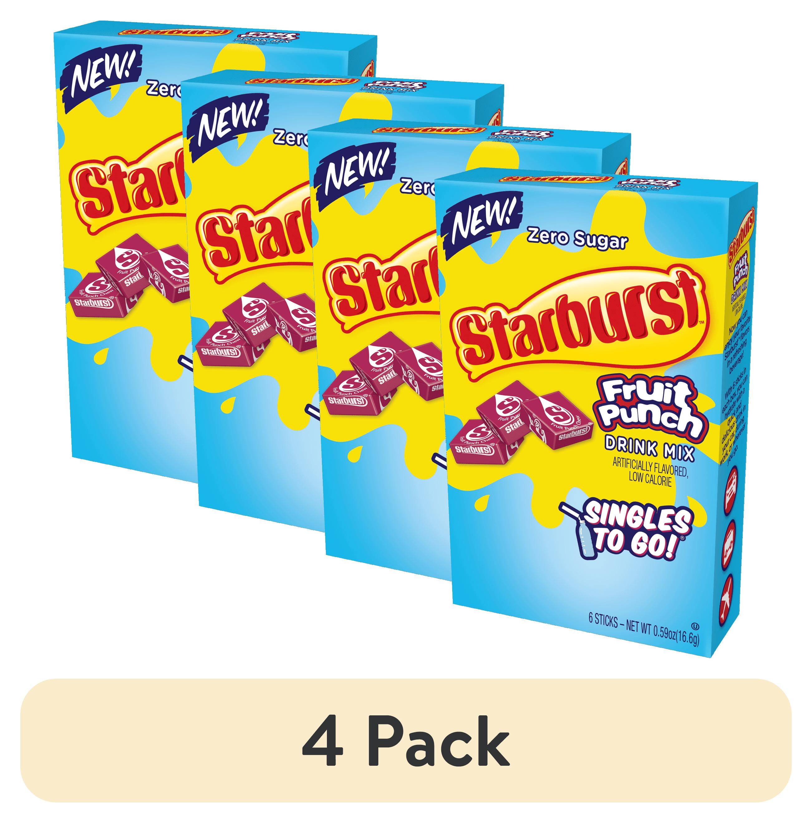 (4 pack) Starburst 6ct Fruit Punch Drink Mix, Sugar-Free On-The-Go ...
