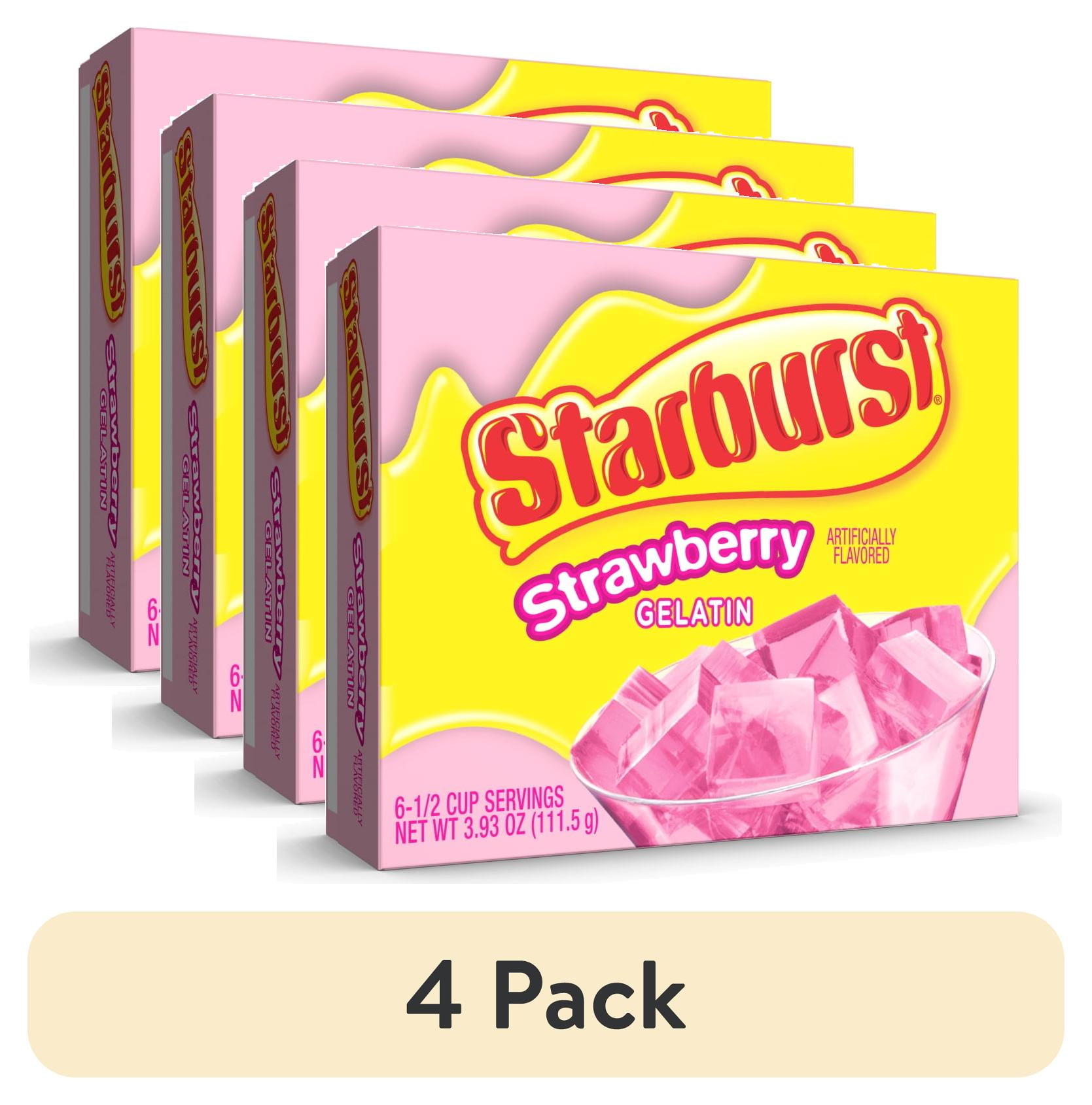 (4 pack) Starburst All Pink Strawberry Gelatin Mix, 6 Servings, 3.93 oz ...
