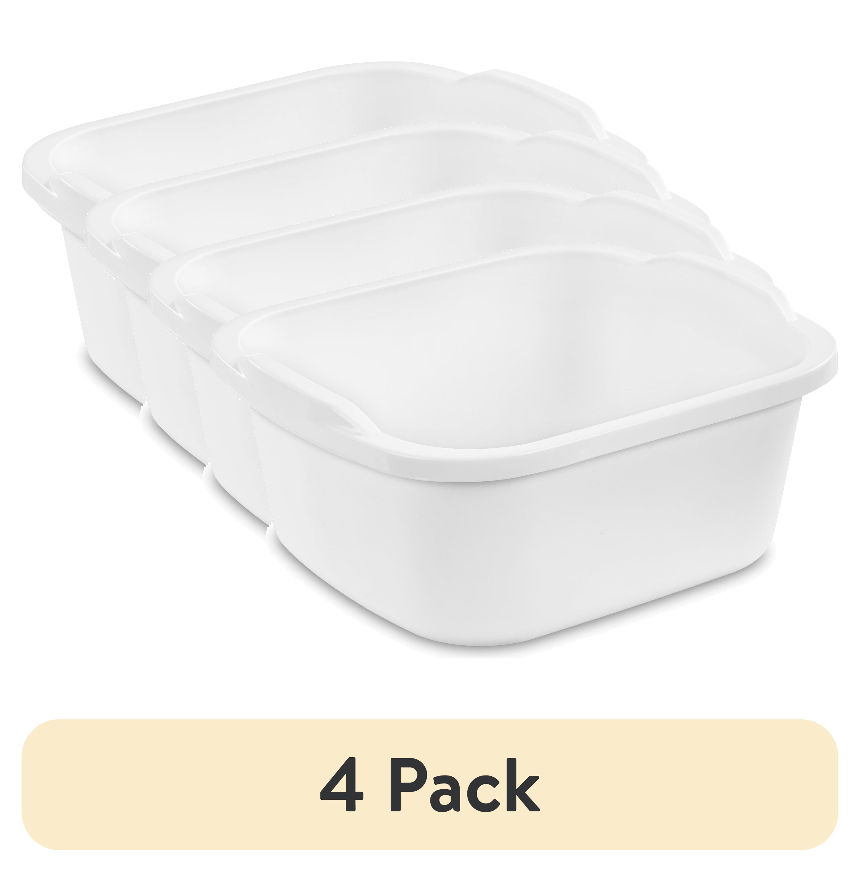 (4 pack) Sterilite 12 Qt. Dishpan, Multi-Purpose Plastic Wash Tub ...