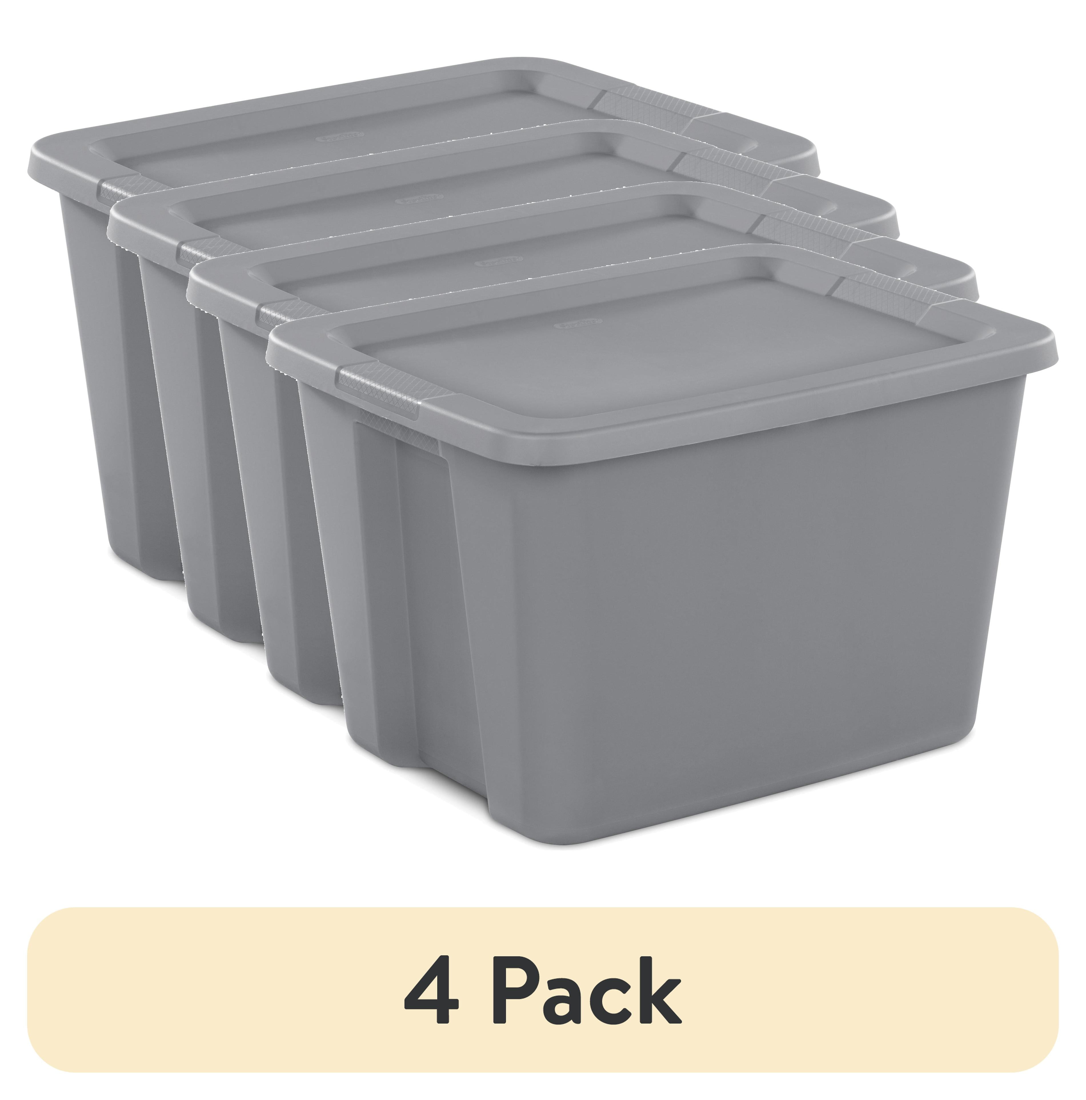 (4 pack) Sterilite Large Storage Bin, 18 Gallon Plastic Storage ...