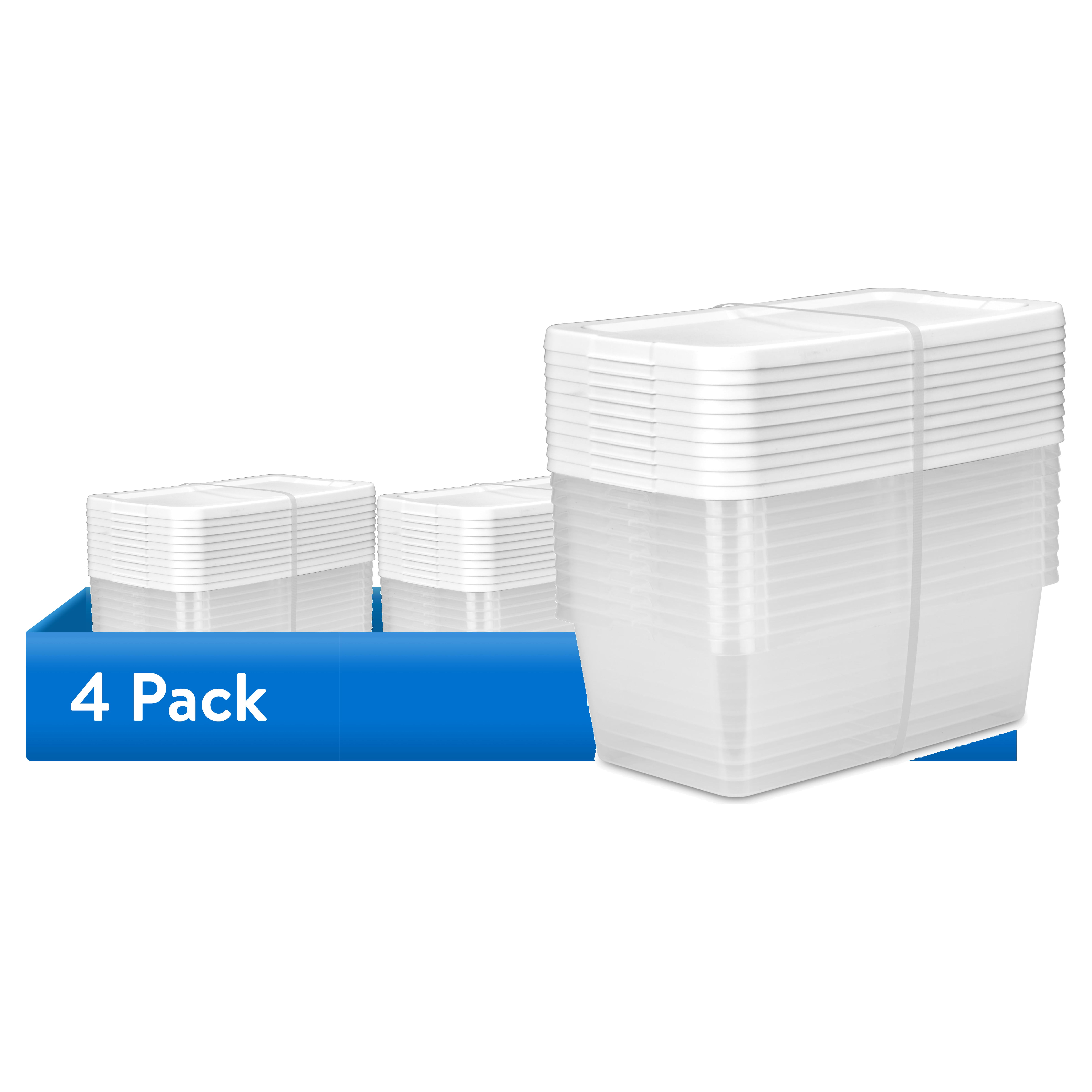 (4 pack) Sterilite Set of (10) Small Storage Bin, 6 Quart Clear Plastic ...