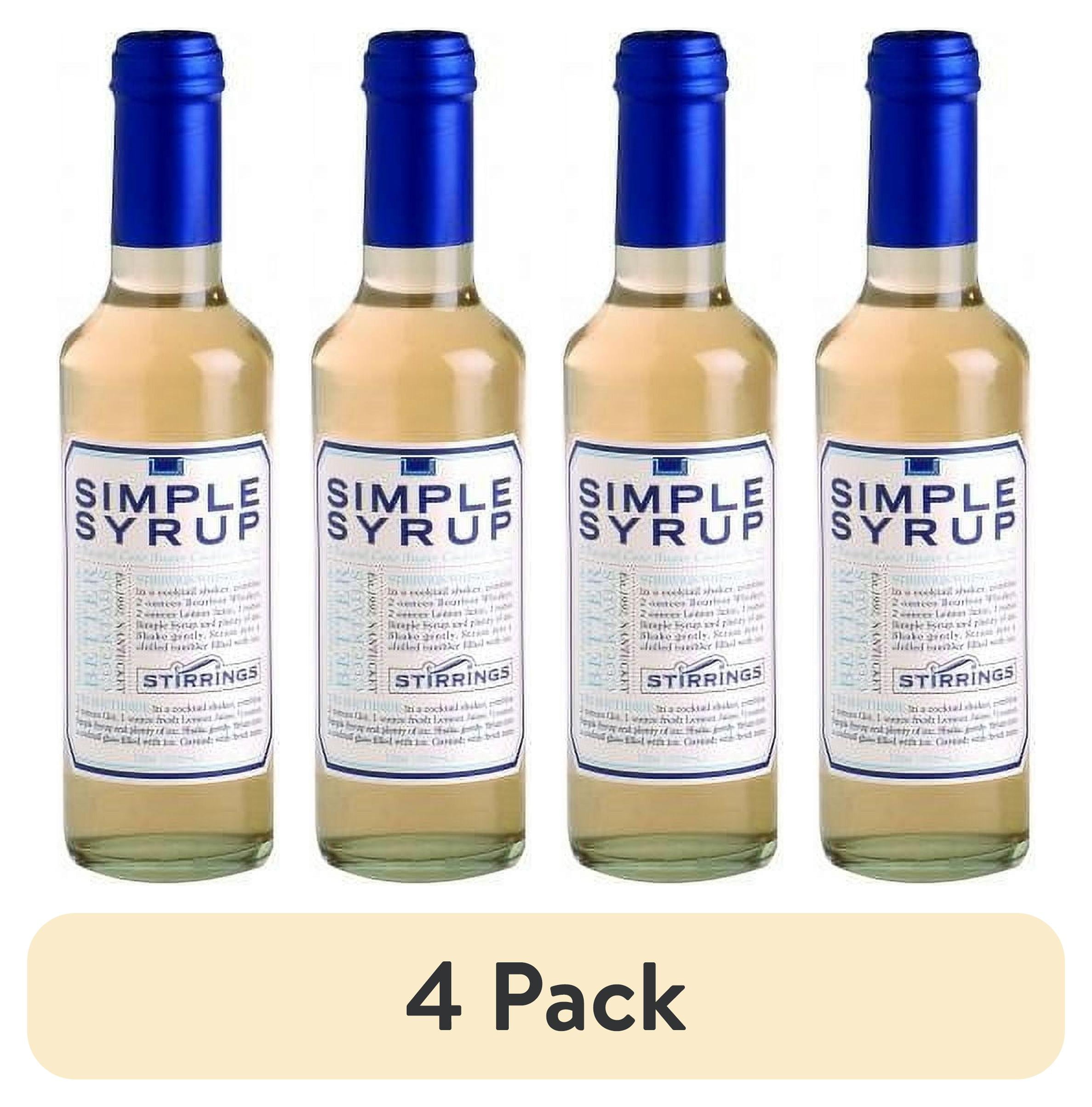 (4 pack) Stirrings Simple Syrup Cocktail Mixer - 12 fl oz Glass Bottle ...