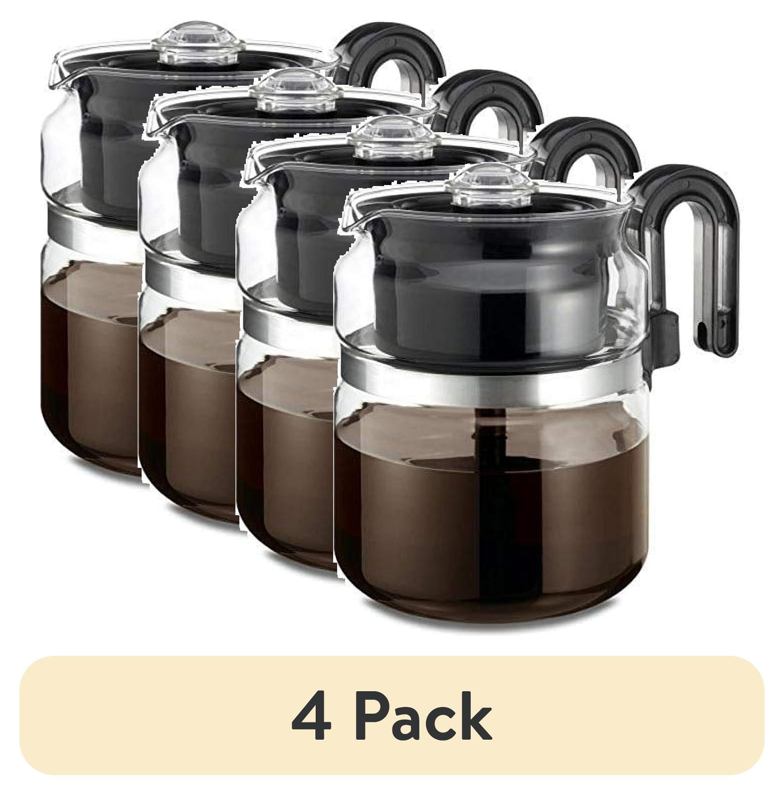 (4 pack) Stovetop Percolator Coffee Pot, Glass, 8 cup (40 oz ...