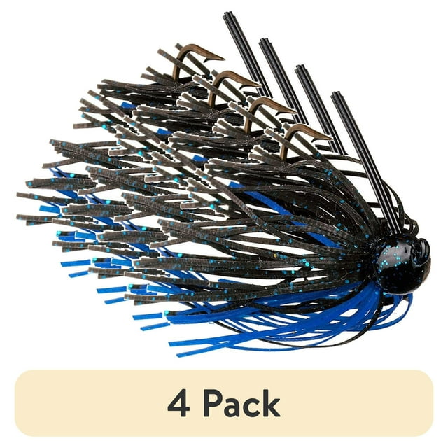 (4 pack) Strike King Bitsy Bug Mini Jig 1/8oz Black Blue Bass Jig ...