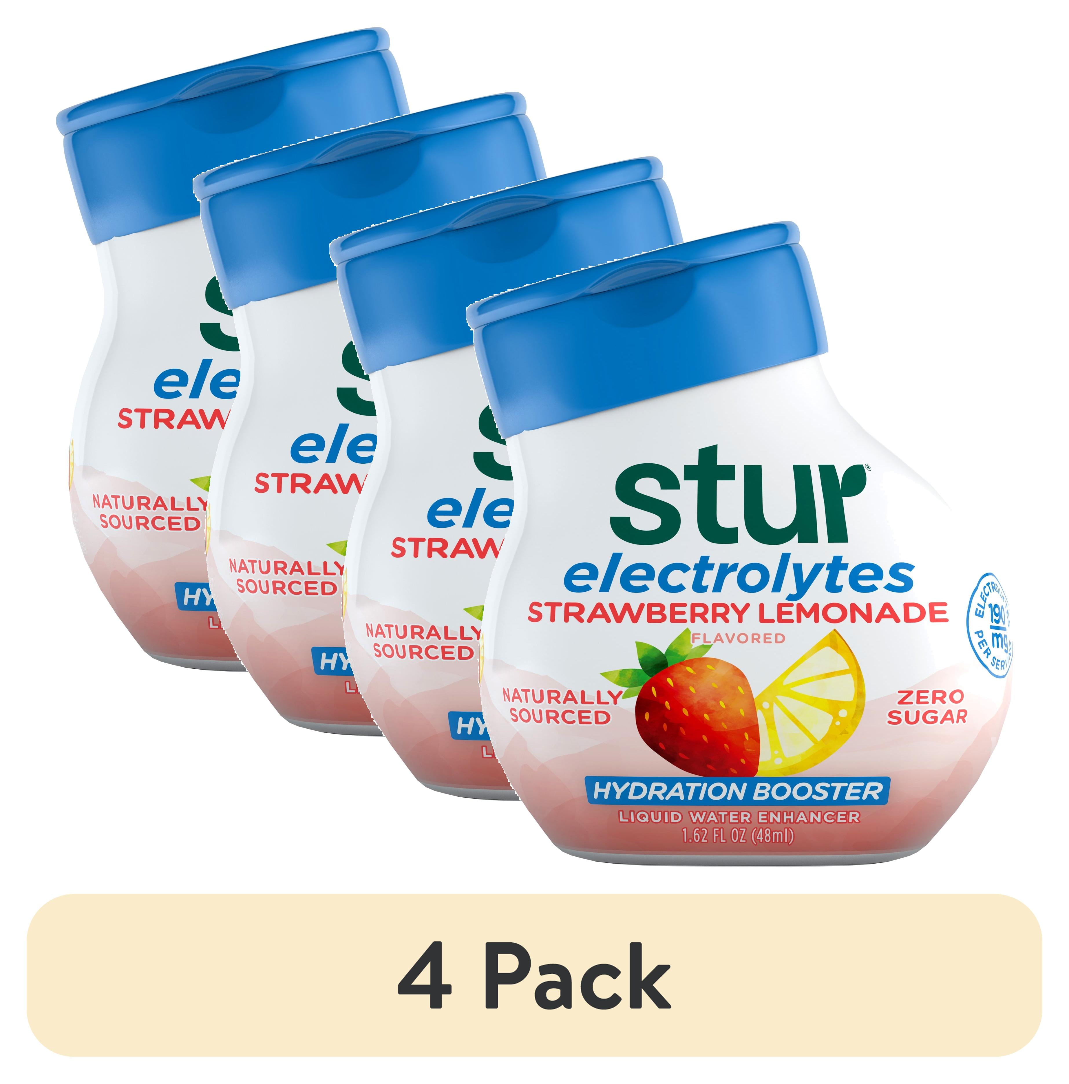 (4 pack) Stur Electrolytes Strawberry Lemonade Drink Mix, Liquid Water ...