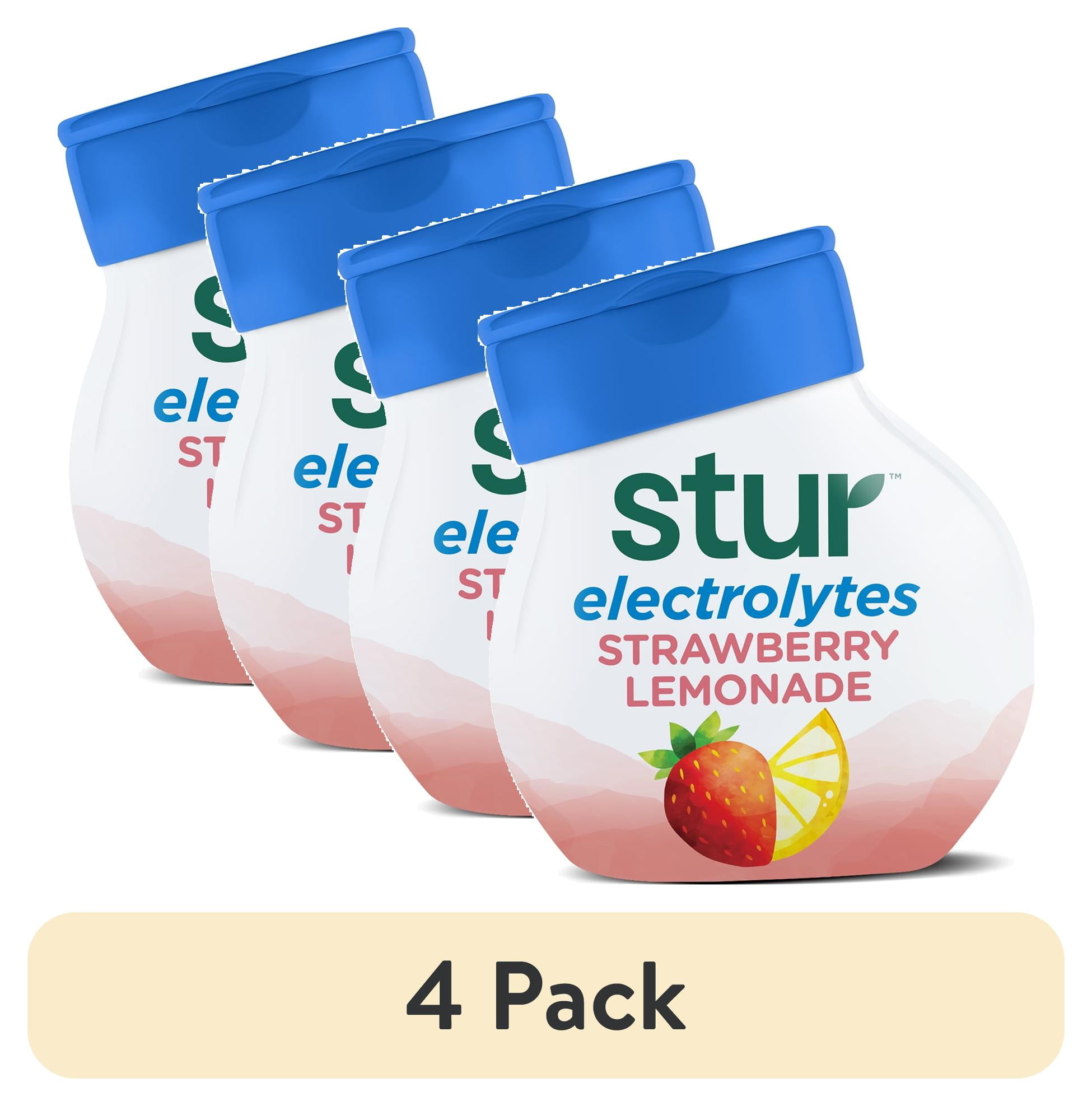(4 pack) Stur Electrolytes Strawberry Lemonade Drink Mix, Liquid Water ...