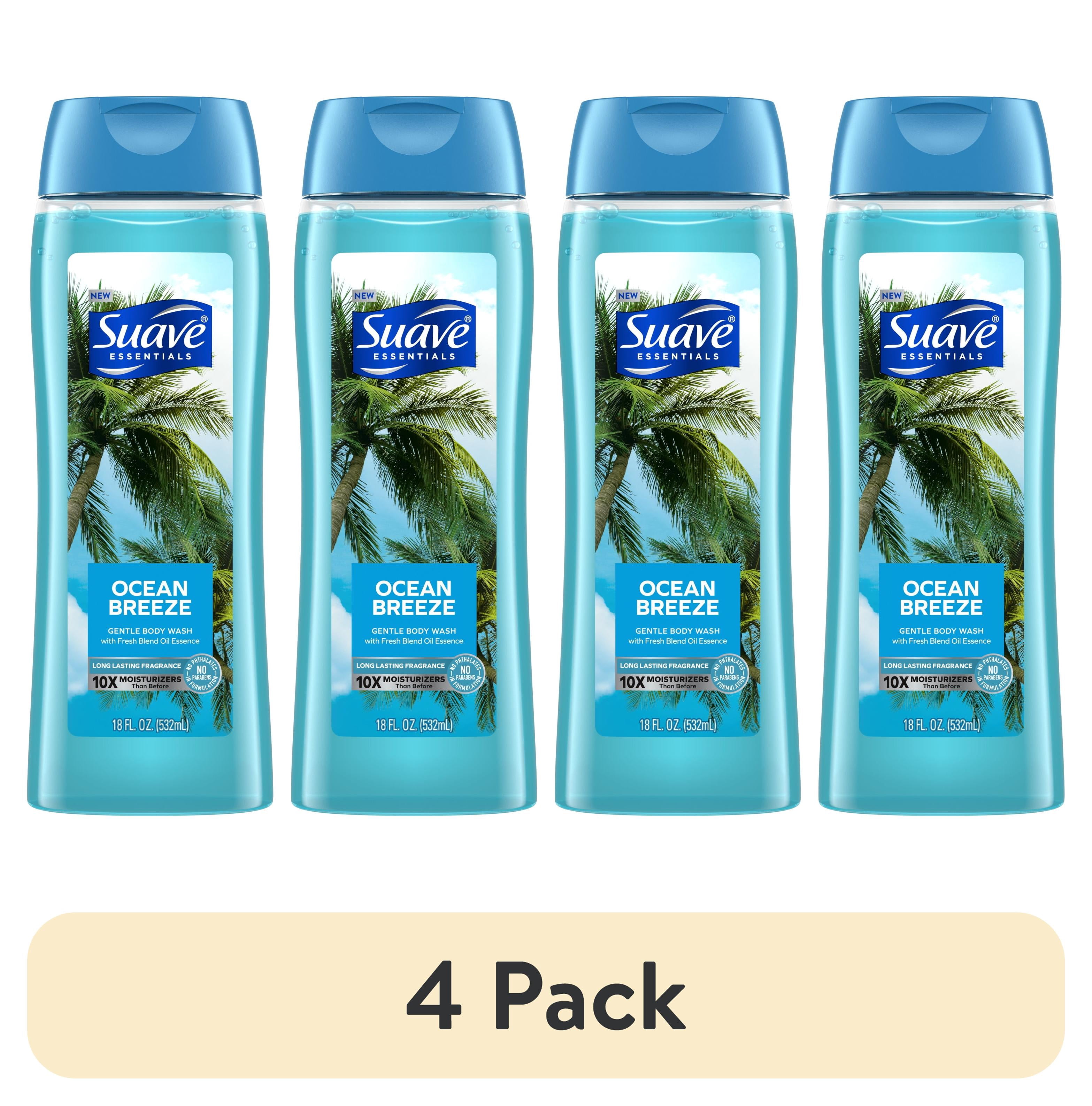 (4 pack) Suave Essentials Body Wash, Ocean Breeze, 18 oz - Walmart.com