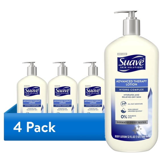 (4 pack) Suave Skin Solutions Body Lotion Advanced Therapy 32 oz ...