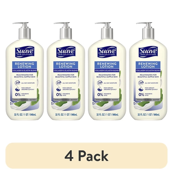 (4 pack) Suave Skin Solutions Collagen and Elastin Blend Body Lotion ...