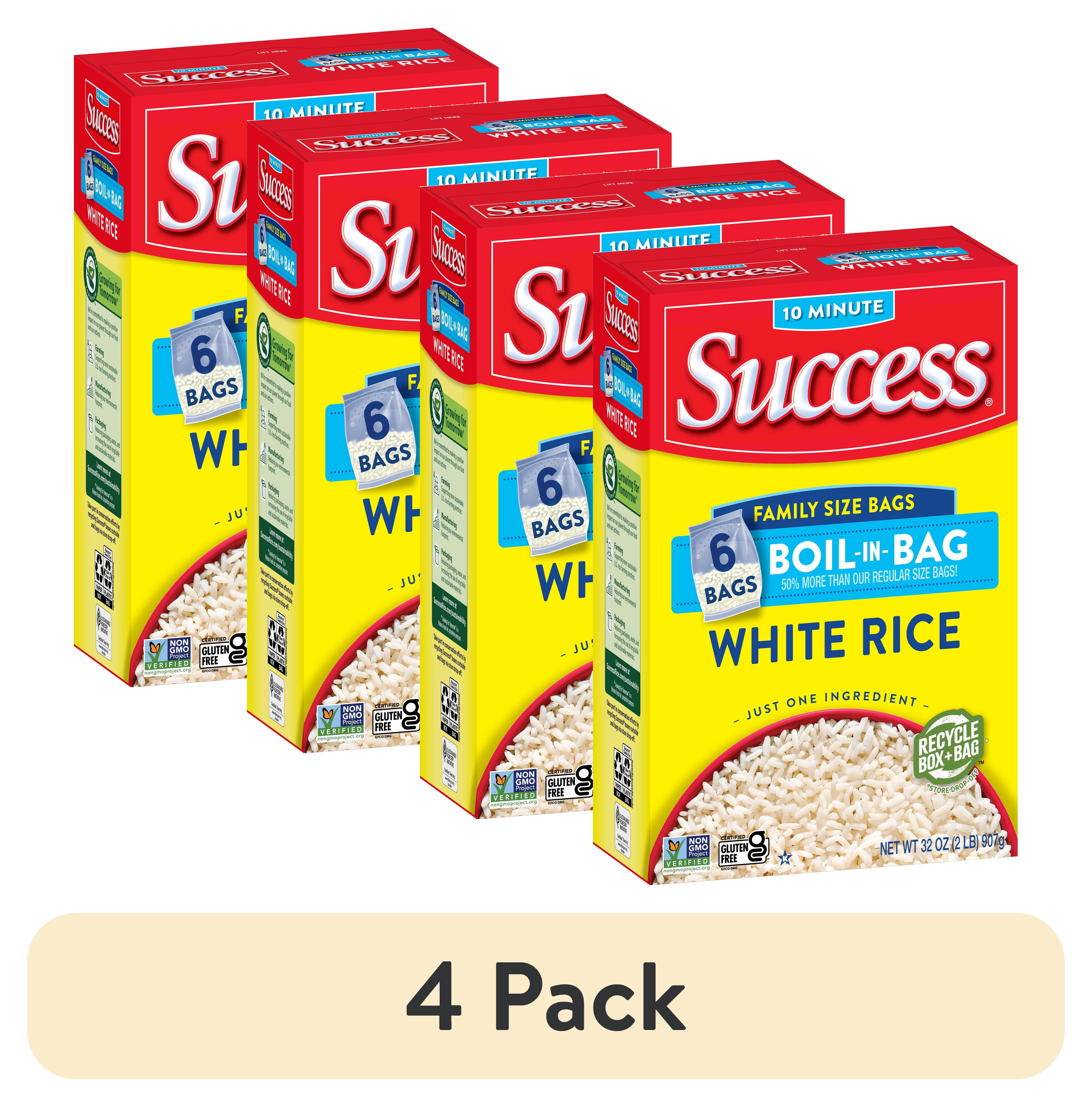 (4 pack) Success Boil-in-Bag Rice, Precooked Long Grain White Rice ...
