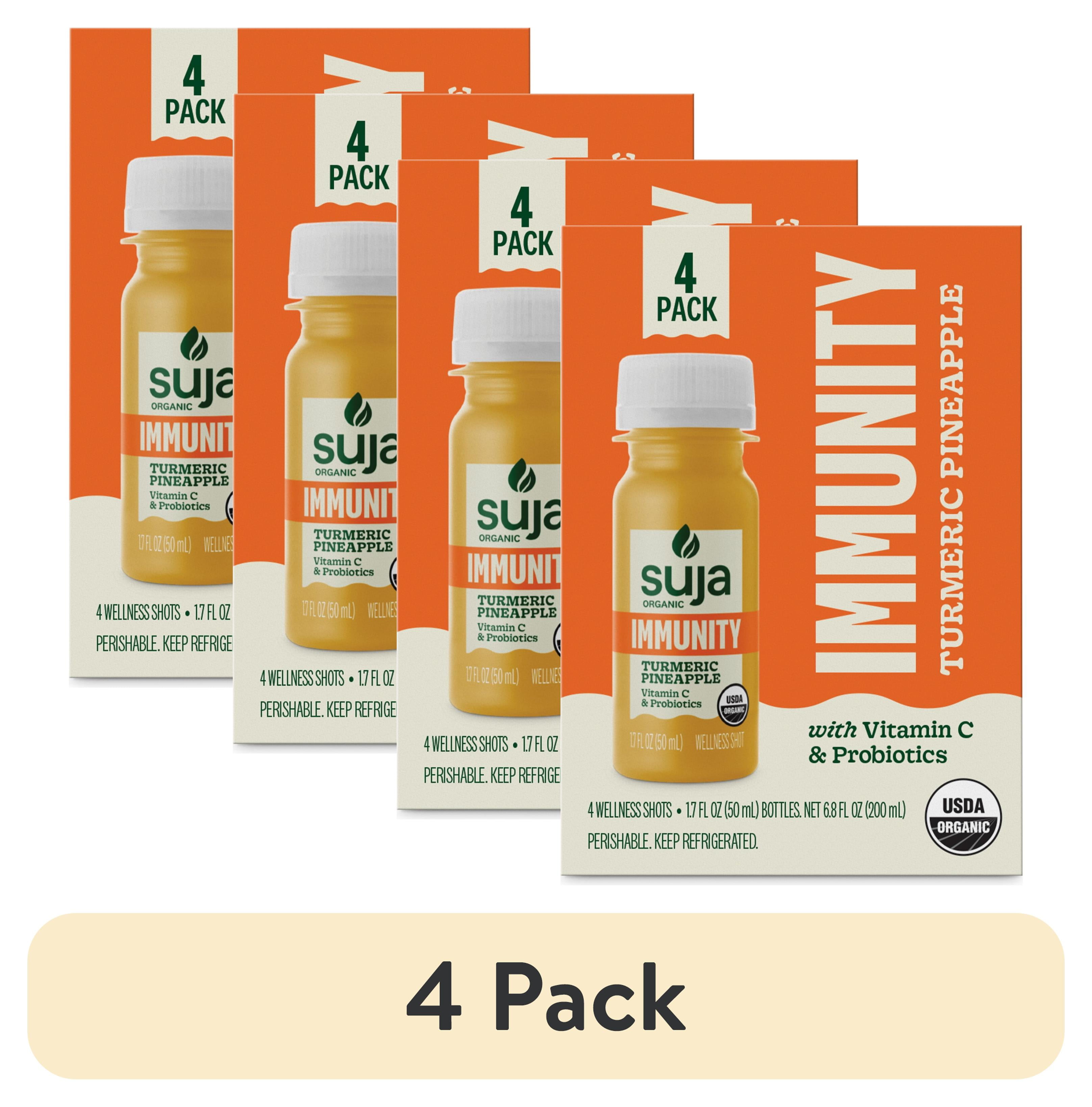 (4 pack) Suja Organic Immunity Turmeric Pineapple Wellness Shots, 1.7 ...