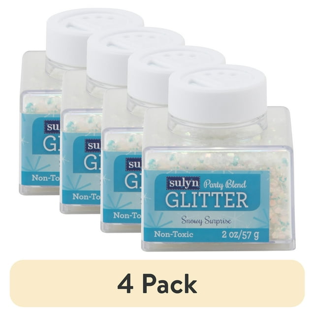 (4 pack) Sulyn Party Blend Glitter for Crafts, White Snow Blend, 2 oz ...