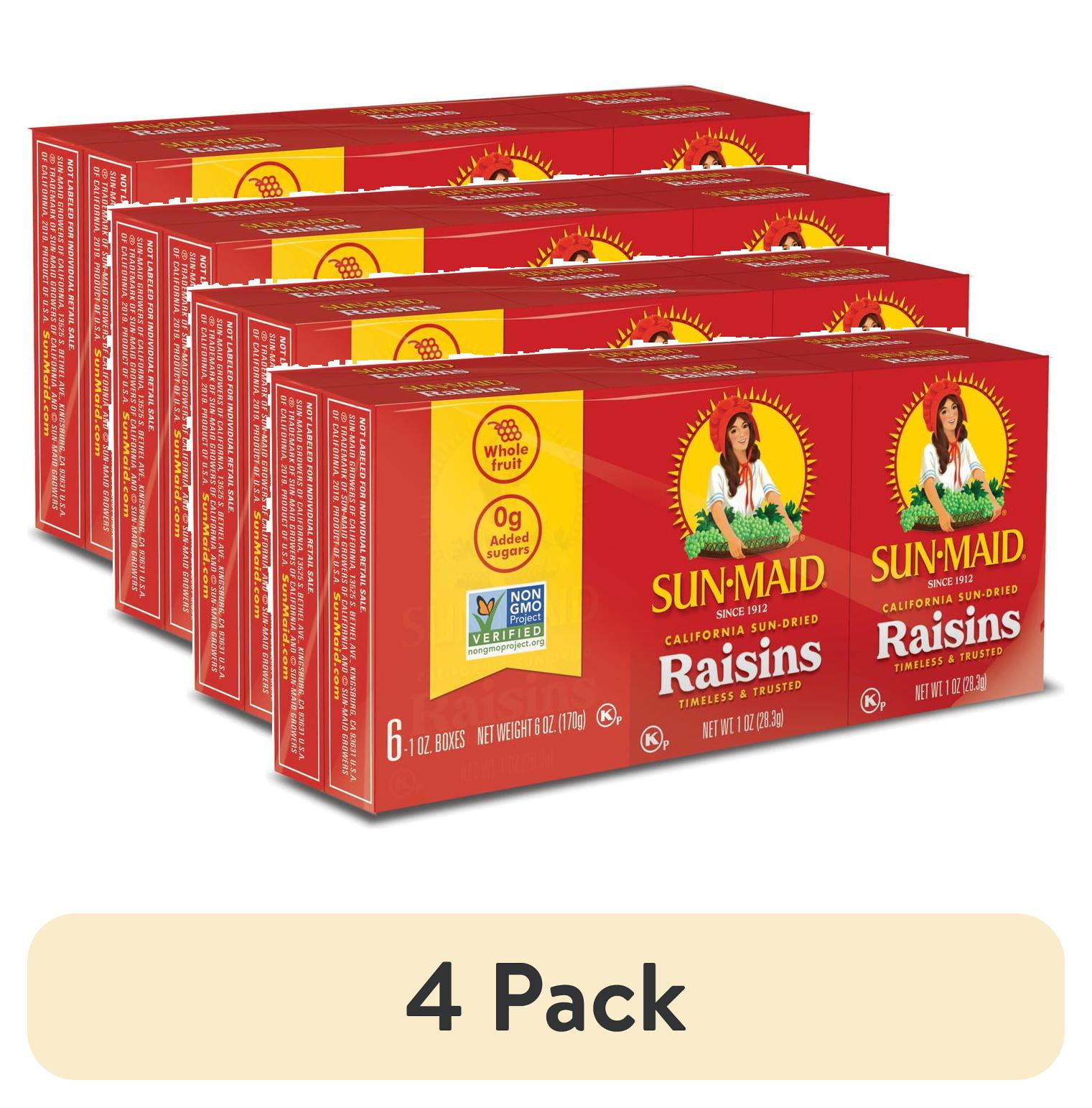 (4 pack) Sun-Maid® California Sun-Dried Raisins 6-Pack/1oz Cartons ...