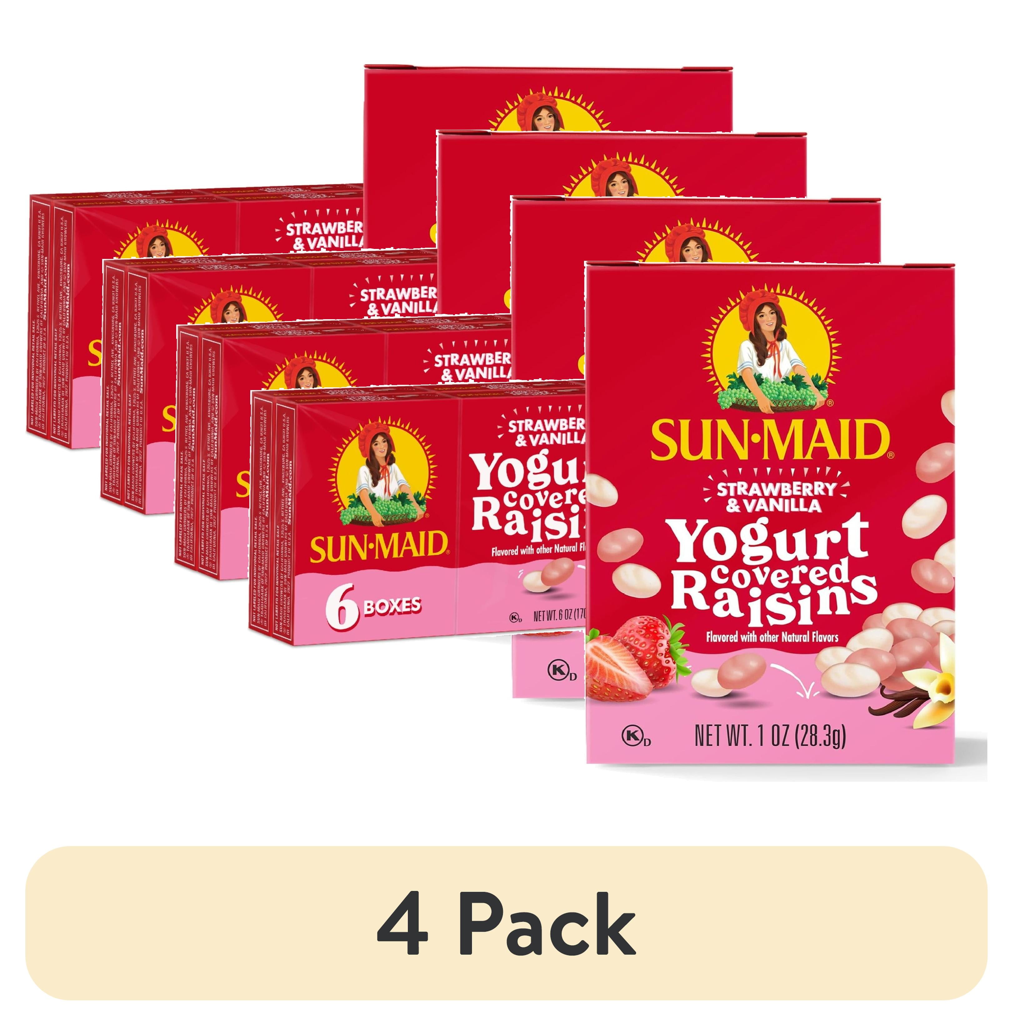 (4 pack) Sun-Maid® Strawberry & Vanilla Yogurt Covered Raisins 6-Pack ...