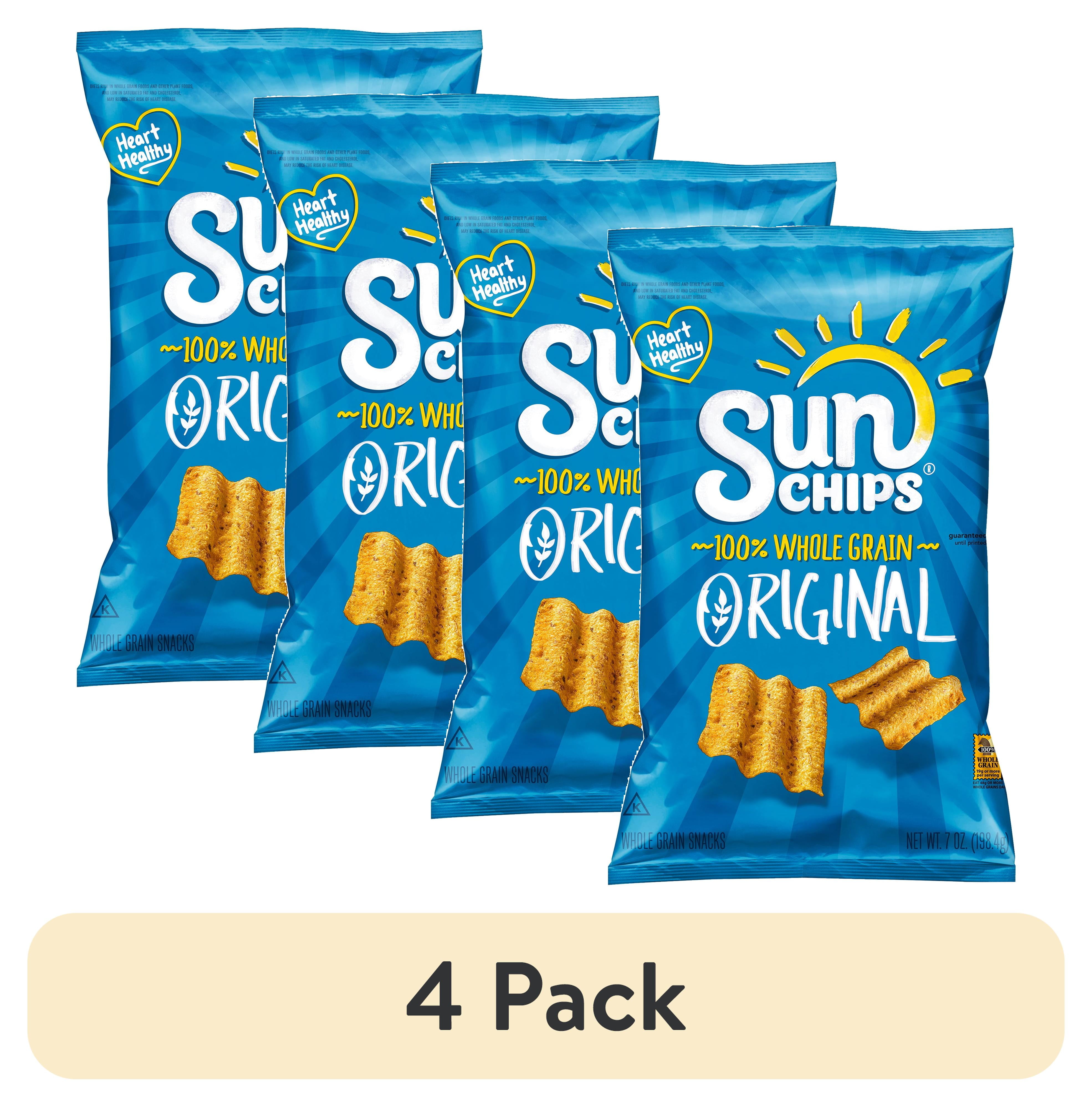 (4 pack) SunChips Original Flavor Whole Grain Snack Chips, 7 Ounce Bag ...