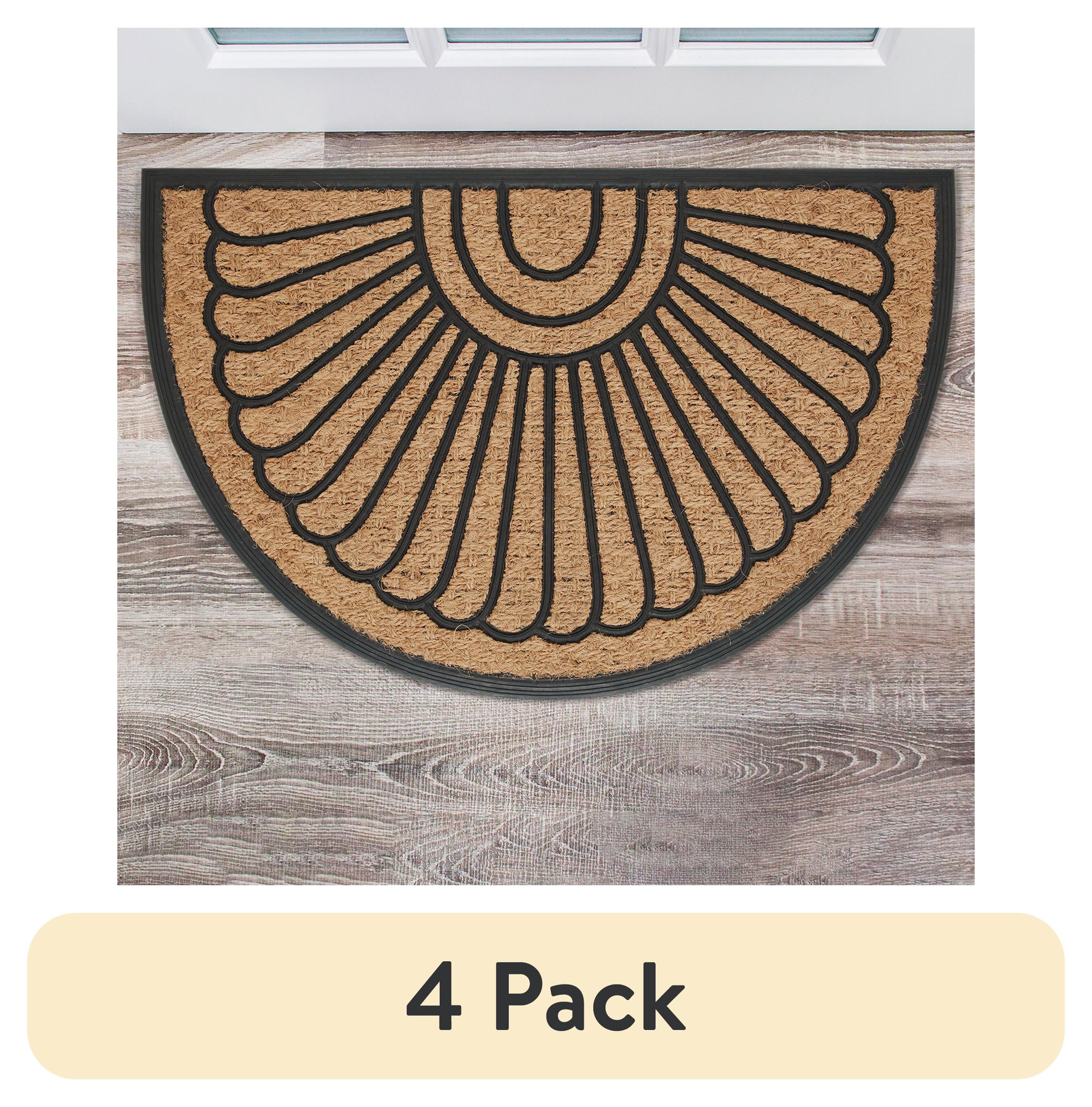 Mainstays 4 Pack Sunburst Coir and Rubber Half-Round Outdoor Doormat ...