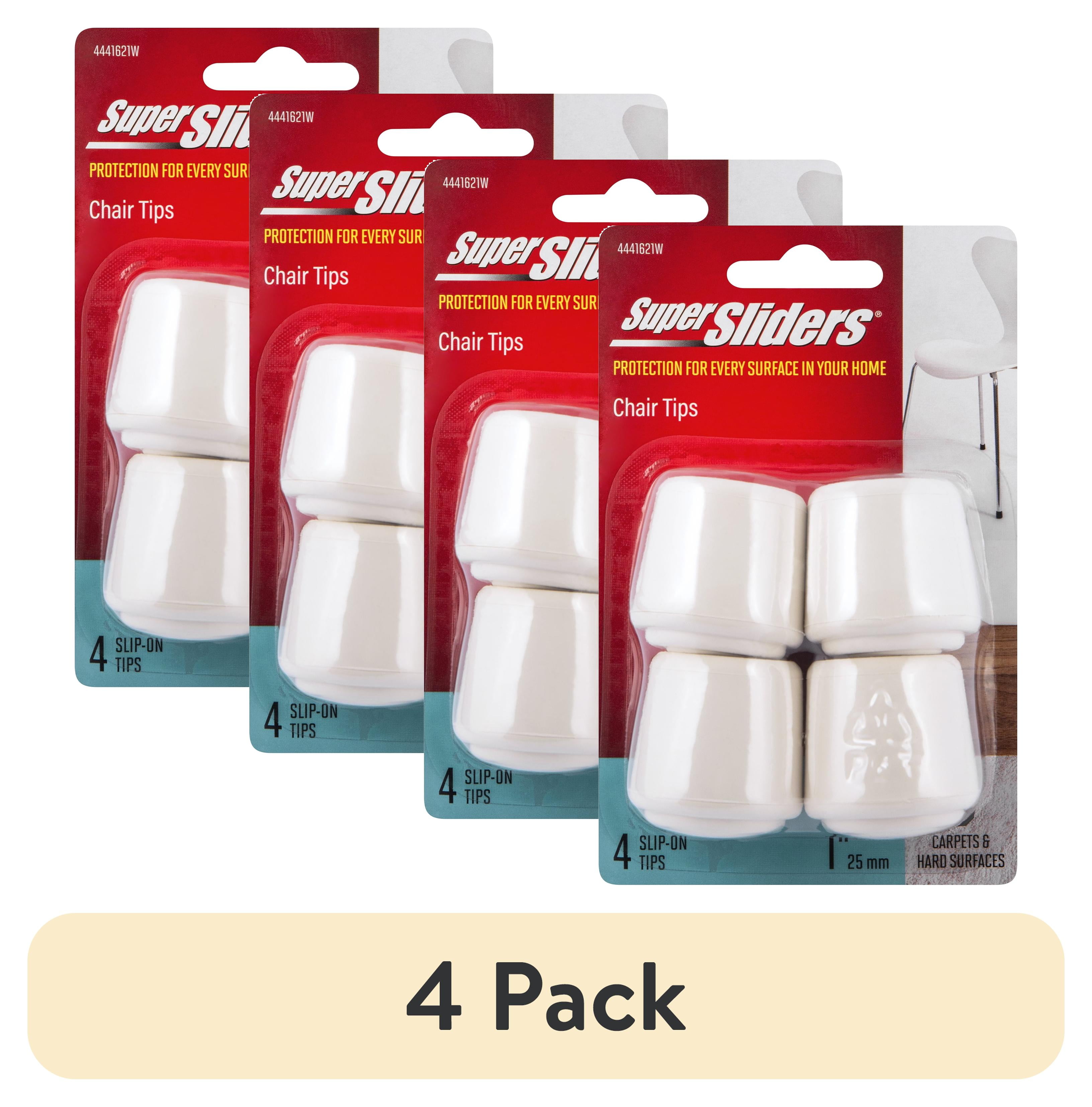 (4 pack) Super Sliders 1" Round Rubber Tip Chair Leg Caps Floor ...