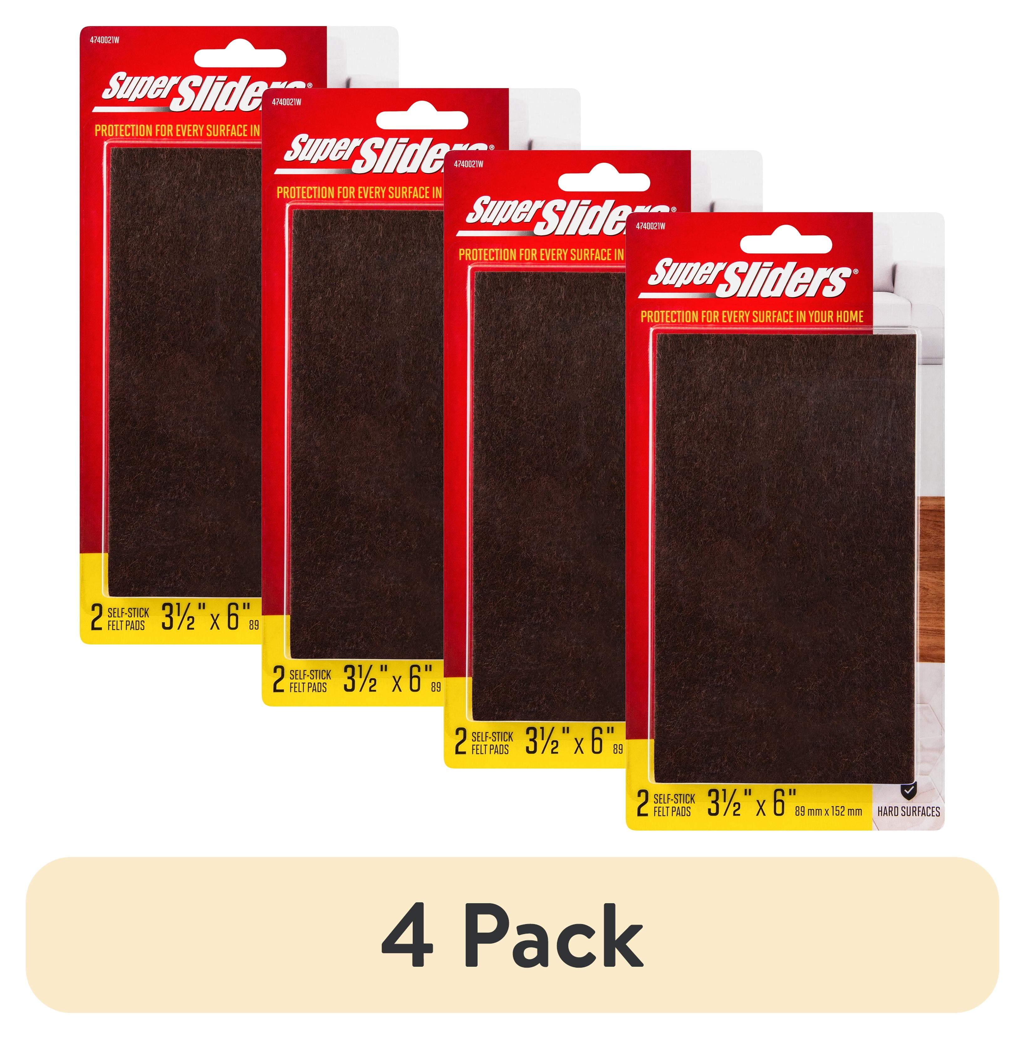 (4 pack) Super Sliders 3-1/2 x 6" Rectangle Self Stick Felt Pad for ...