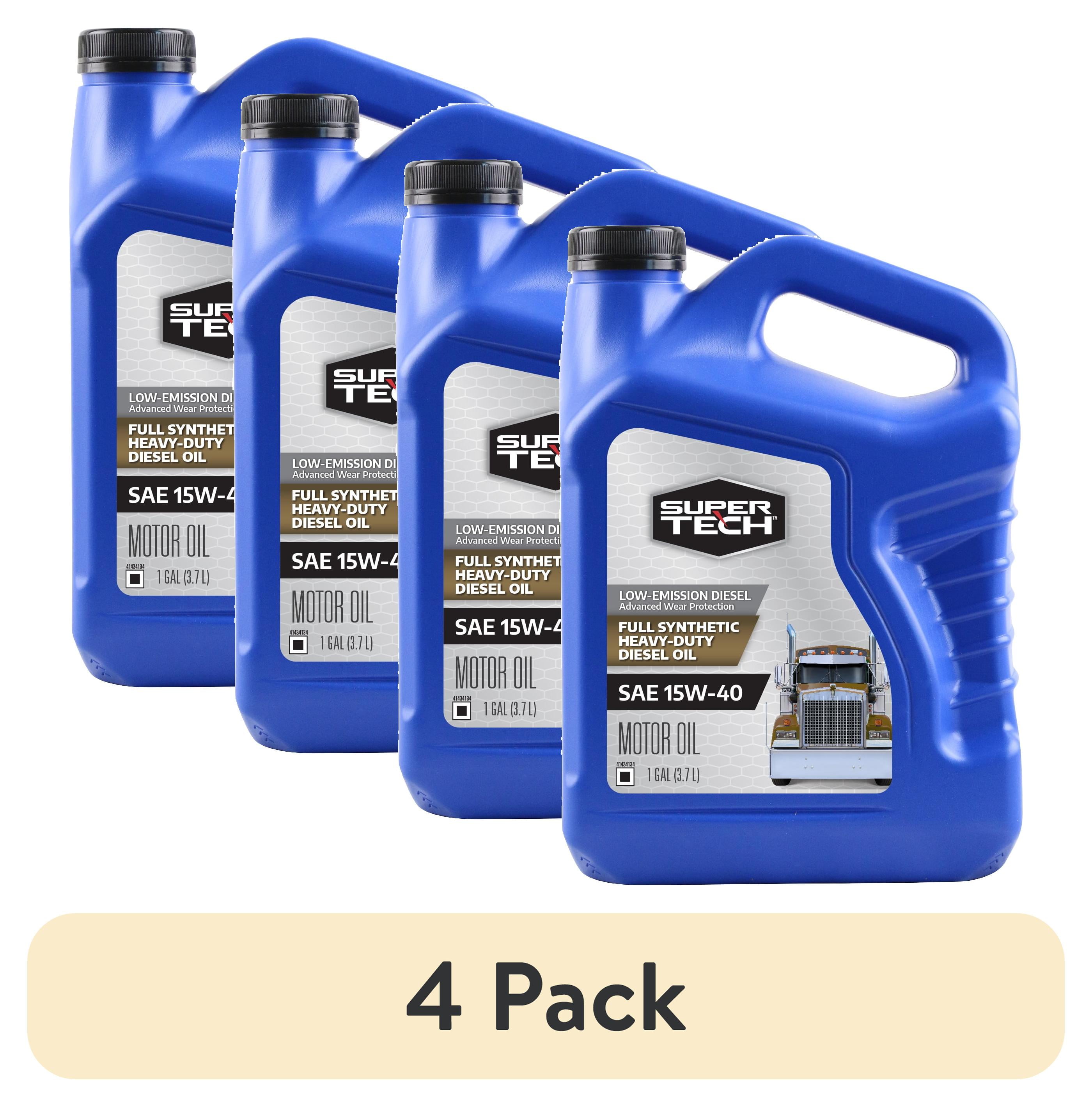 (4 pack) Super Tech Full Synthetic Heavy Duty SAE 15W-40 Motor Oil, 1 ...