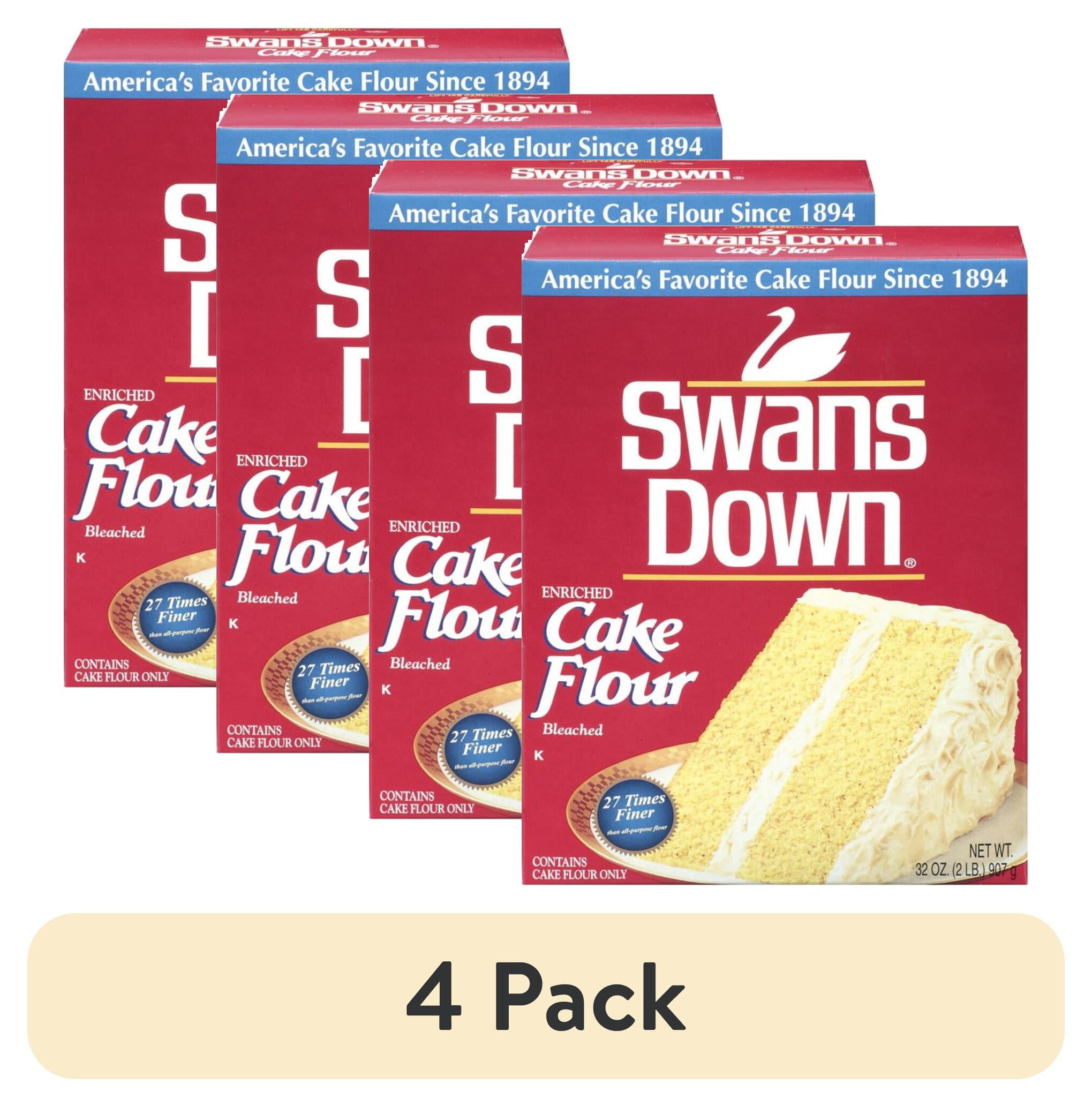 (4 pack) Swans Down Enriched, Bleached Cake Flour, 32 oz - Walmart.com