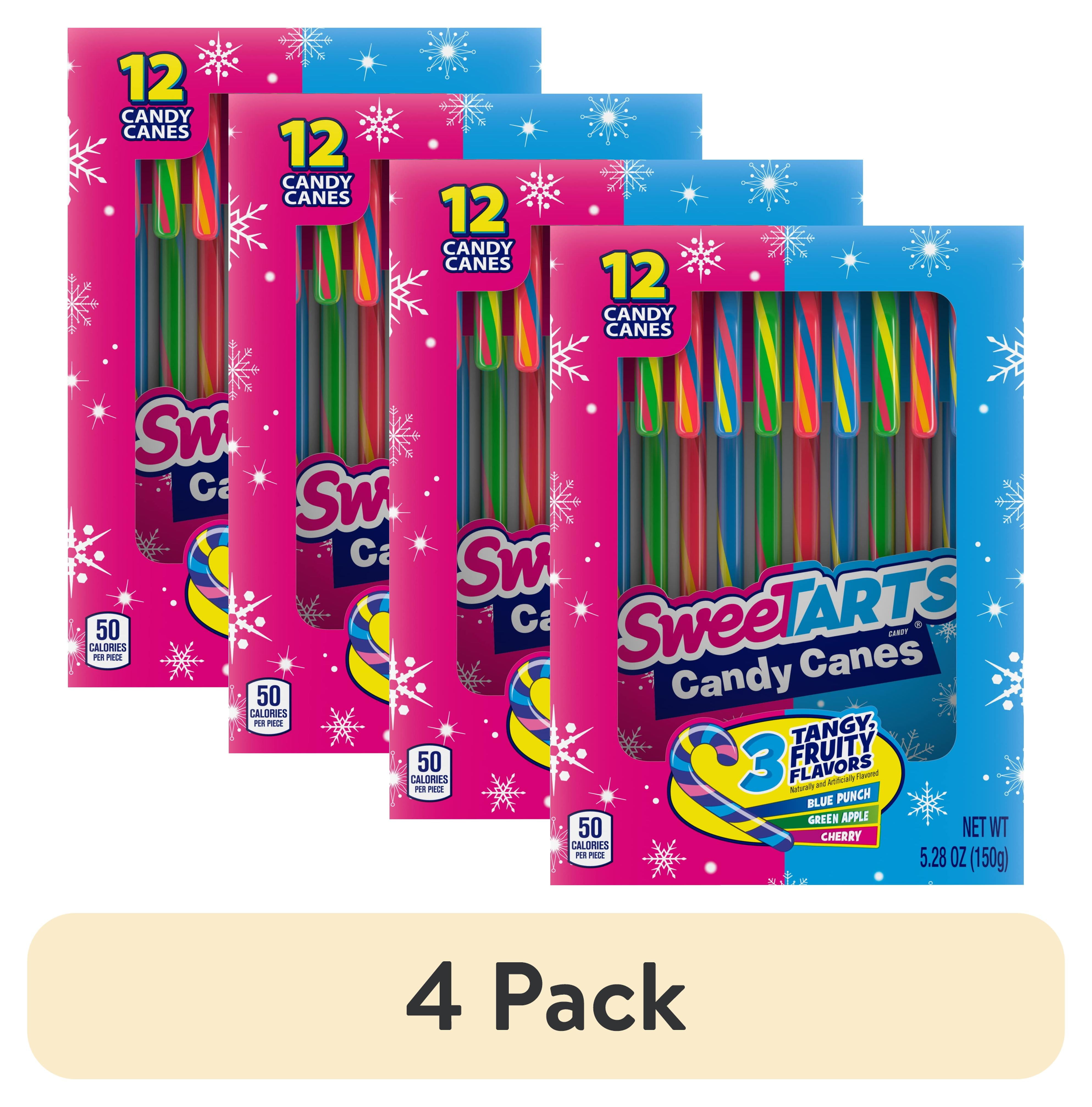 (4 pack) SweeTARTS Holiday Candy Canes, Christmas Candy Stocking ...