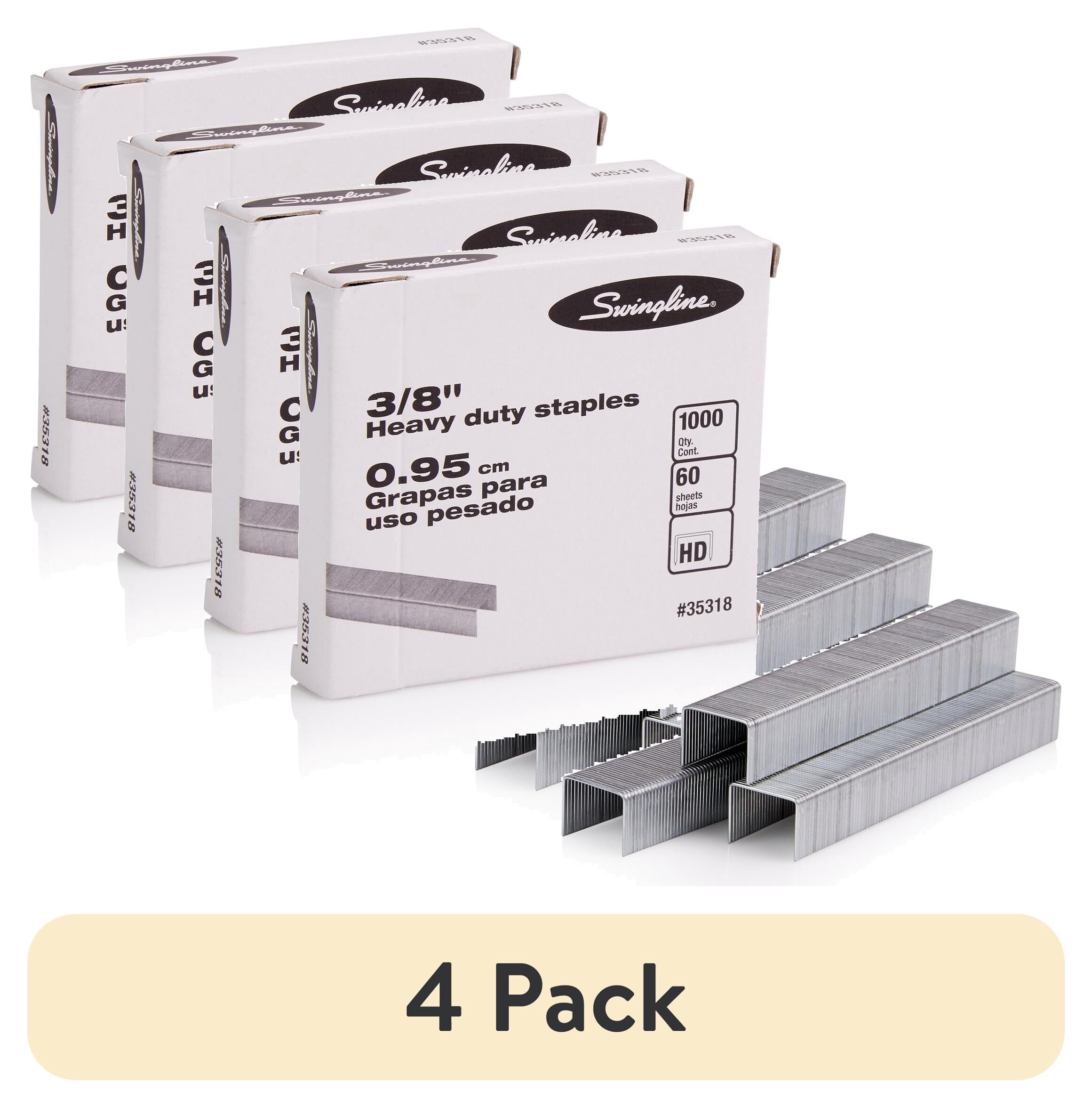 (4 pack) Swingline Premium Heavy Duty Staples, 3/8" Leg, 100 Per Strip ...
